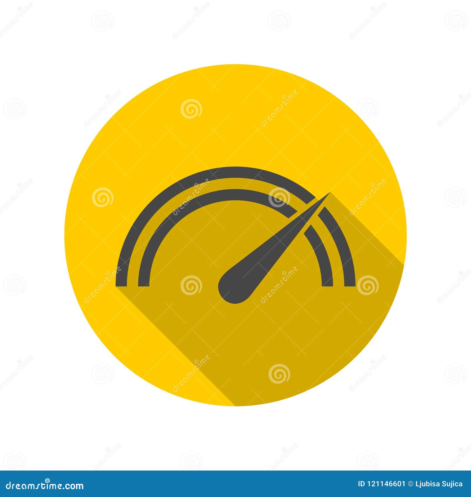 Vector Performance Measurement Icon with Long Shadow Stock Illustration ...