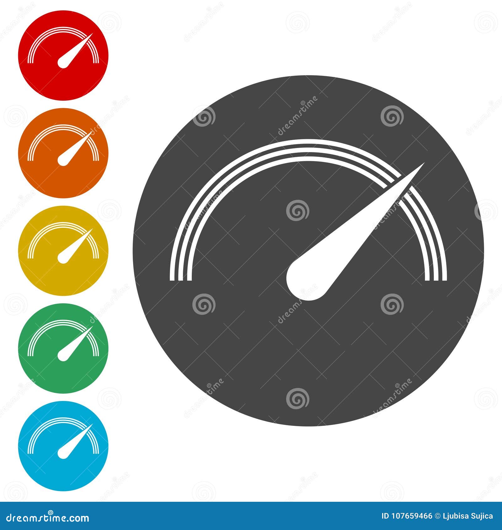 Vector Performance Measurement Icon, Speedometer Icon Stock Vector ...