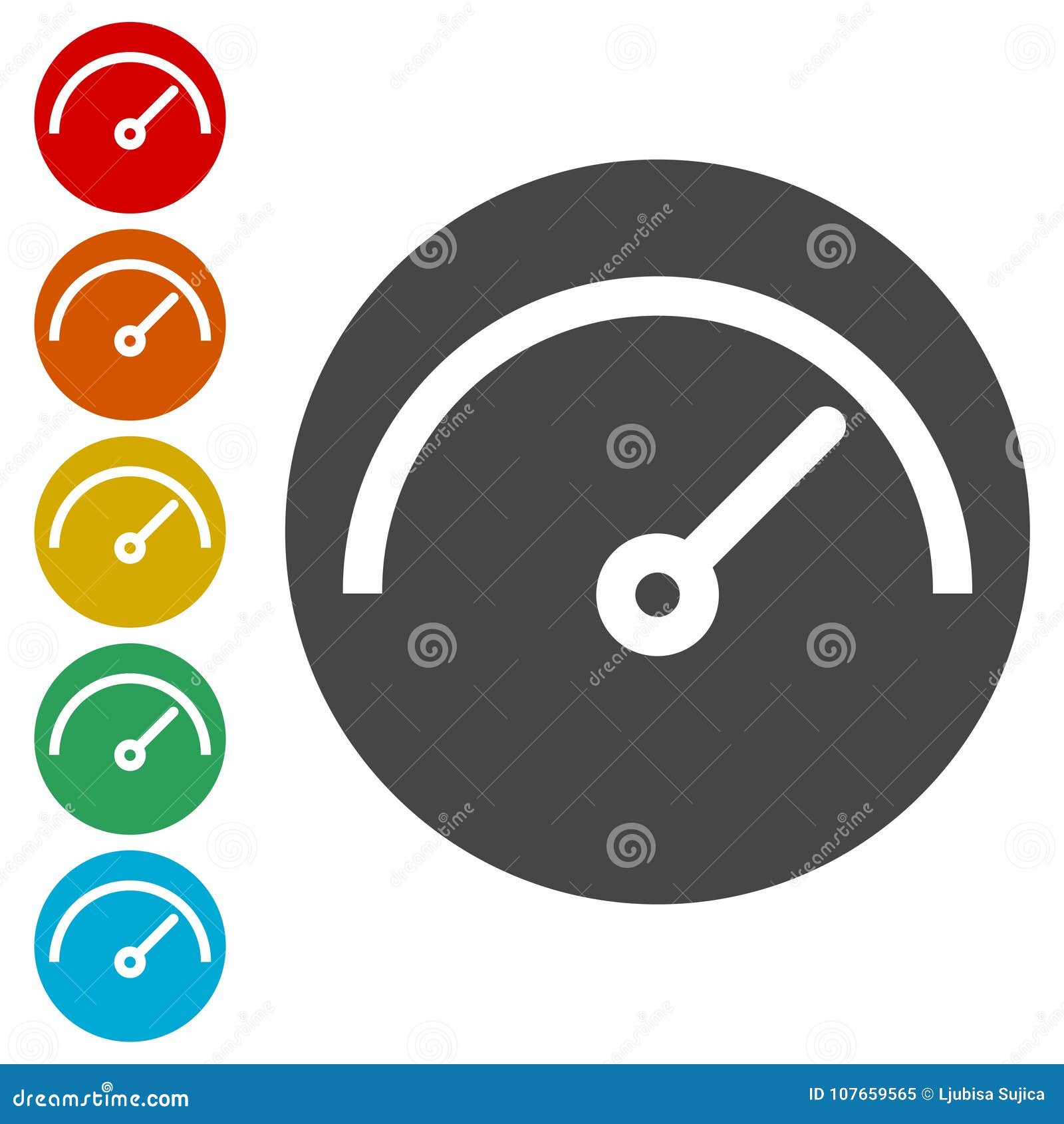 Vector Performance Measurement Icon, Speedometer Icon Stock Vector ...