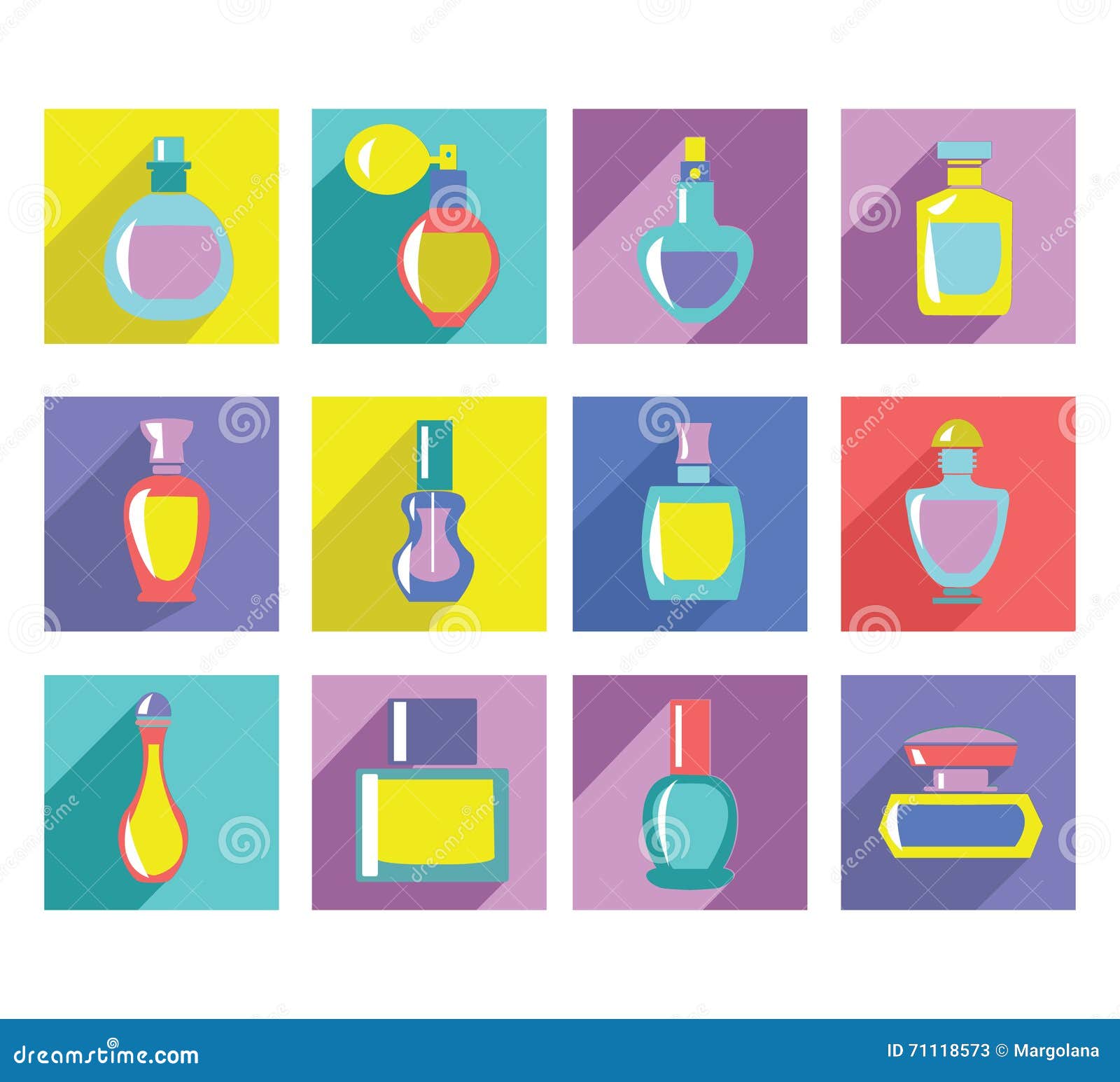 Vector of Perfume Bottles Collection in Flat Design. Stock Vector ...