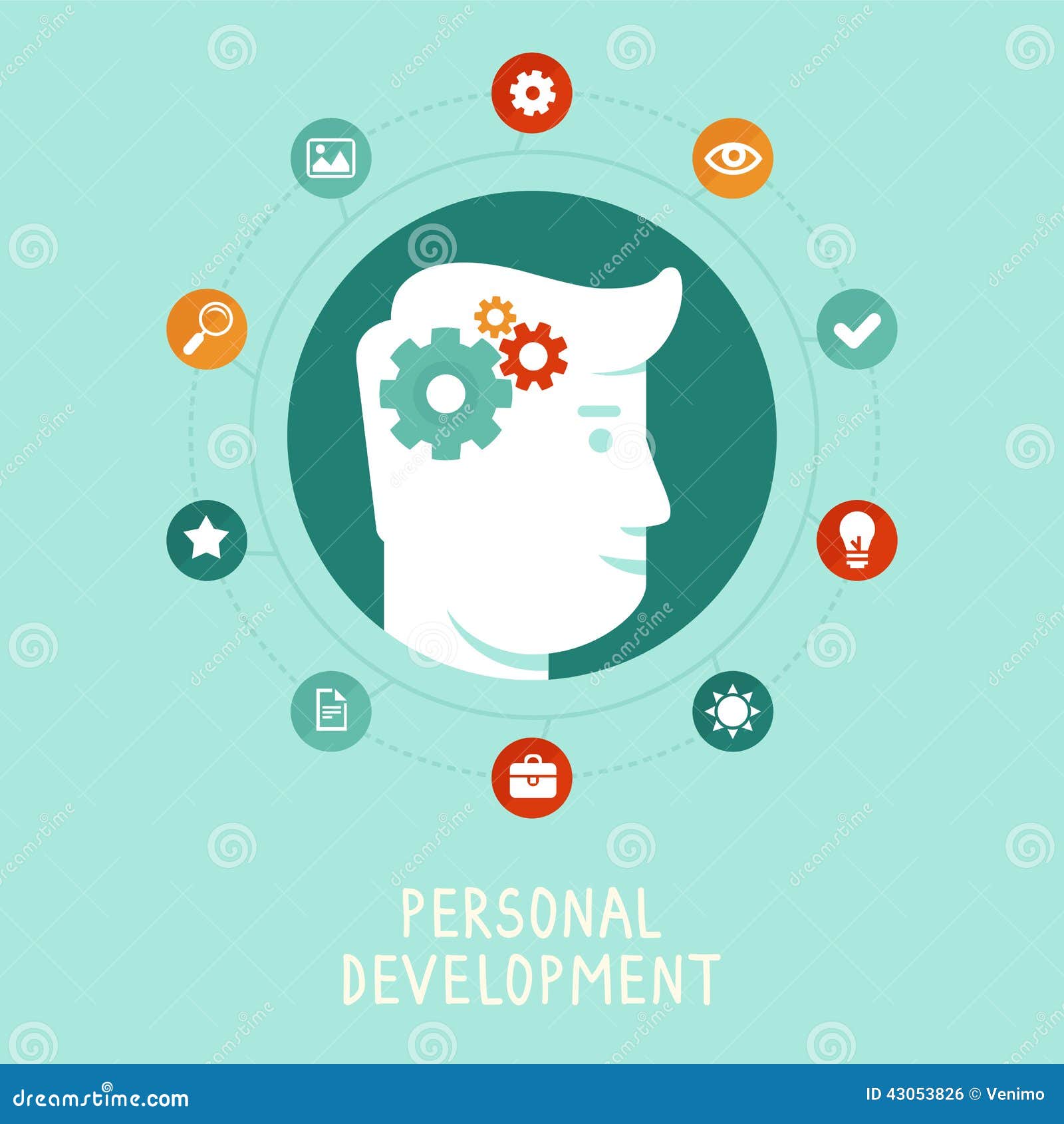 Vector Personal Development Concept in Flat Style Stock Vector ...