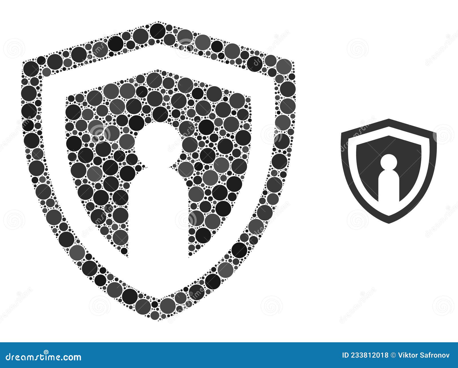 Vector Personal Shield Mosaic of Small Circles Stock Vector ...