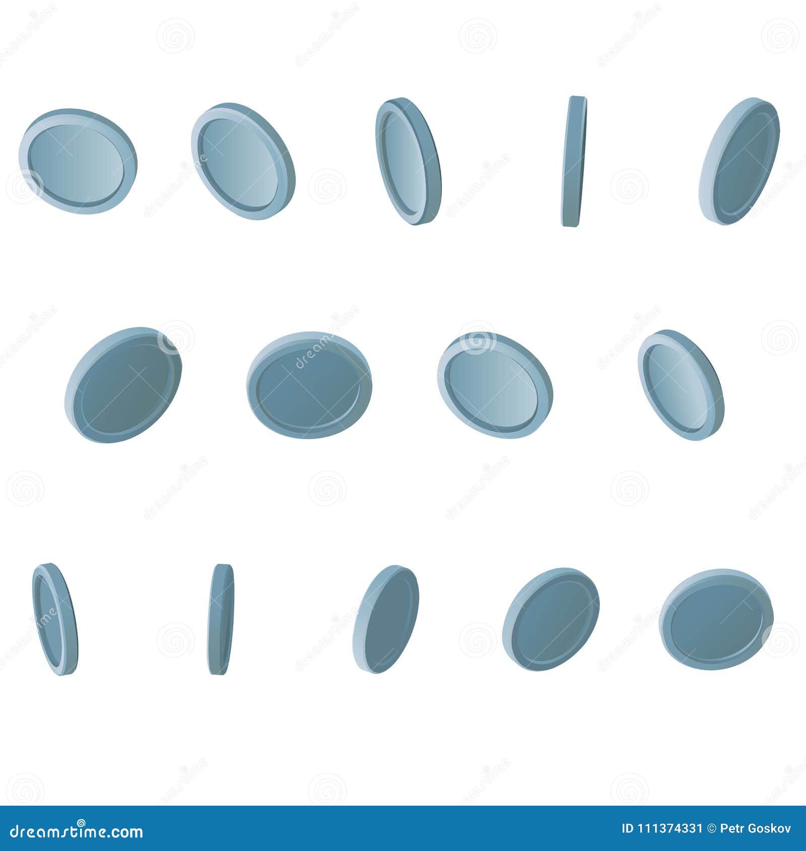 Coin Rotate Sprite Sheet stock vector. Illustration of perspective ...