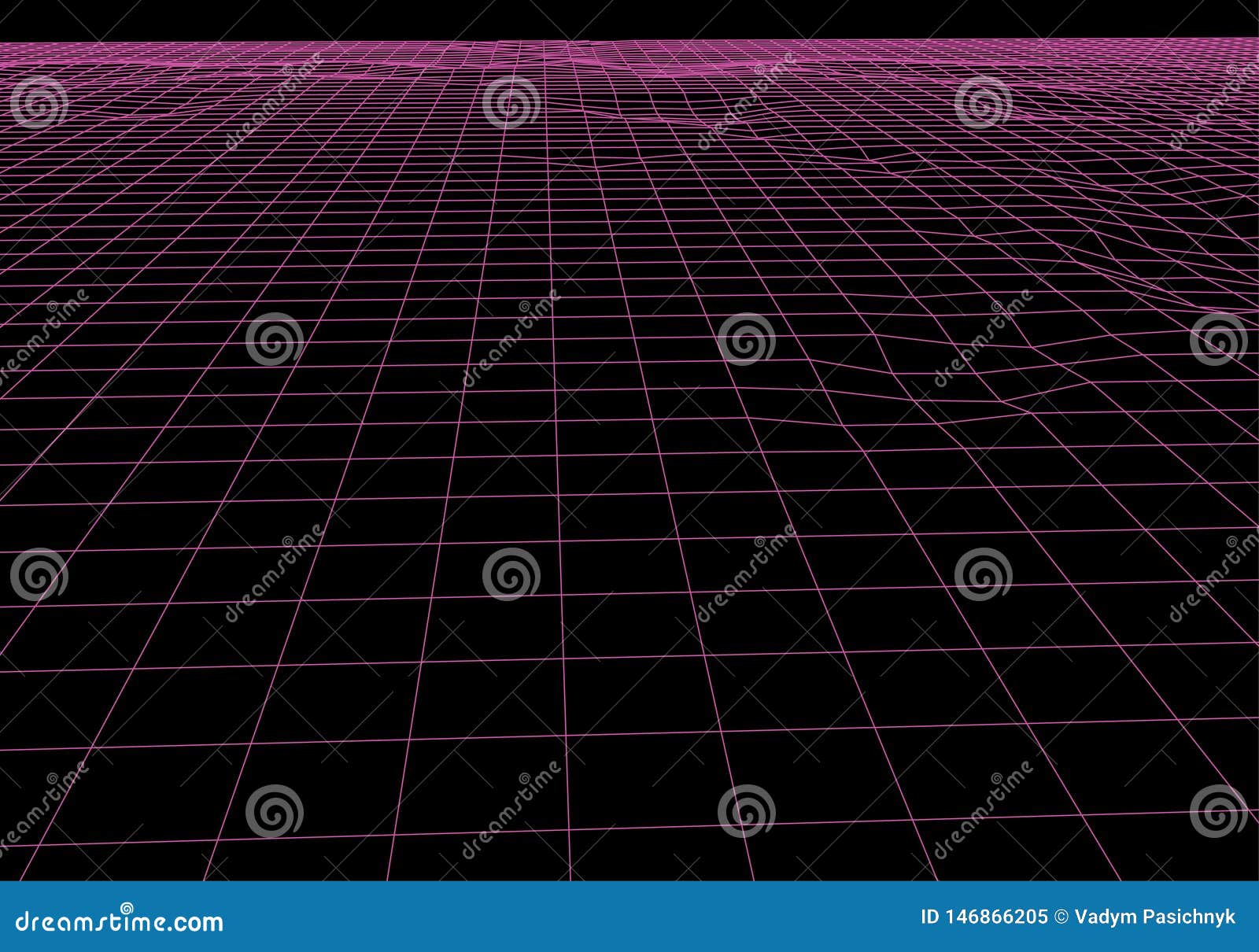 Vector Perspective Grid. Abstract Mesh Background. Polygonal Mountains ...