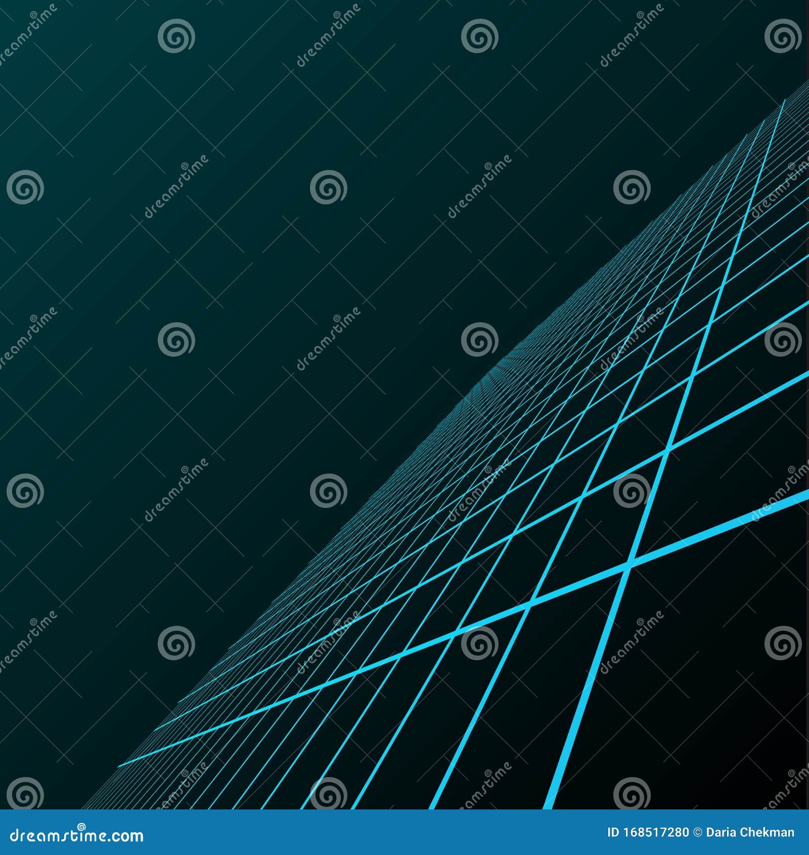 Vector Perspective Grid. Abstract Wireframe Landscape. Detailed Lines ...