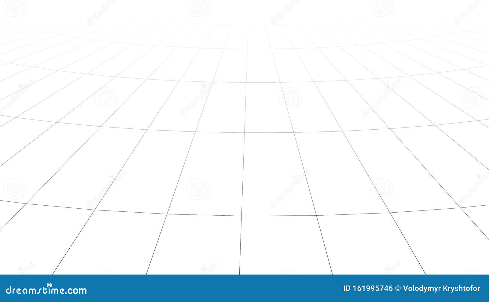 Vector Perspective Grid with a Circular Structure. Detailed Lines on ...