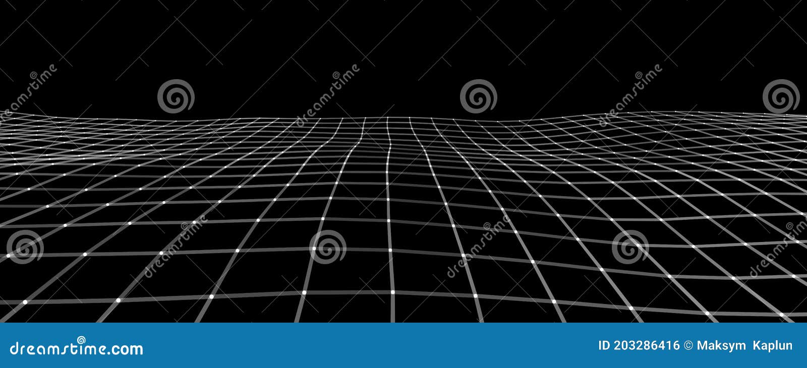Vector Perspective Grid. Digital Background in Retro Style Stock ...