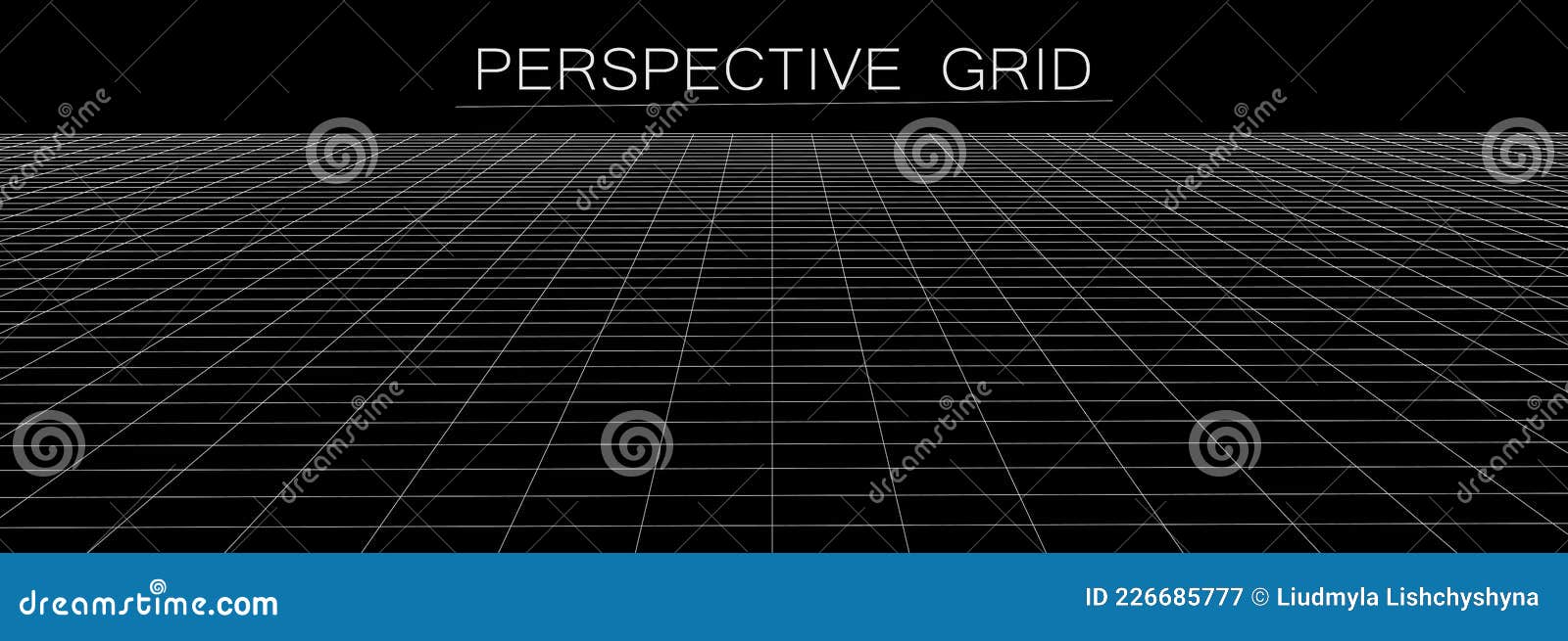 Vector Perspective Mesh. Detailed Lines on a Black Background. 3d ...