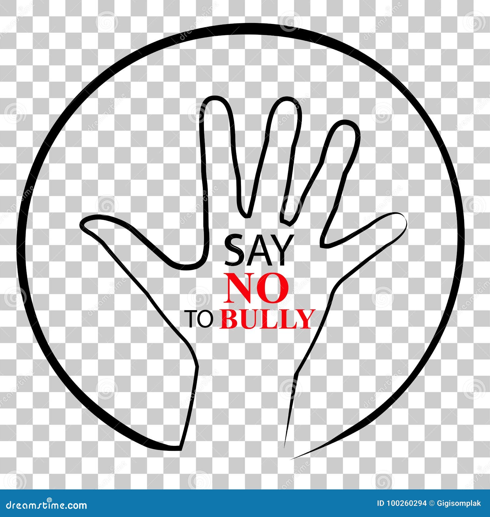 Persuasive Sign, No Bully, at Transparent Effect Background Stock ...