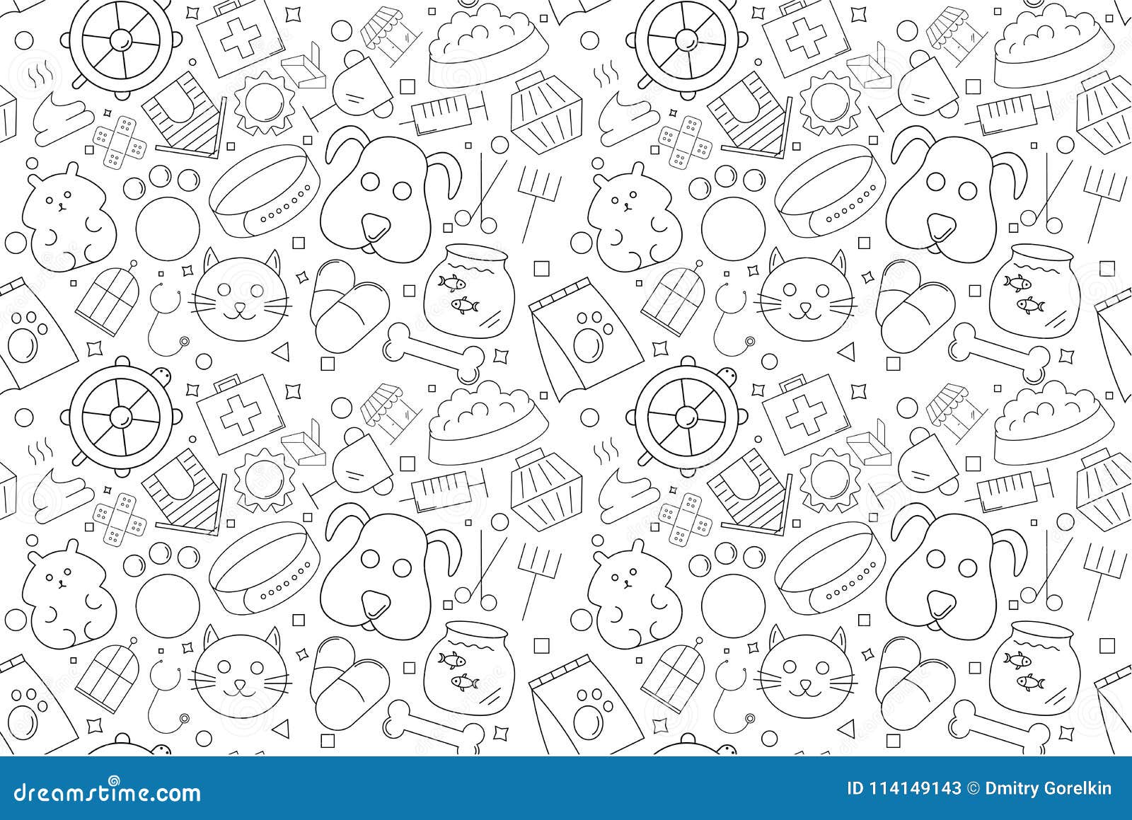 Vector Pet Pattern. Pet Seamless Background Stock Vector - Illustration ...