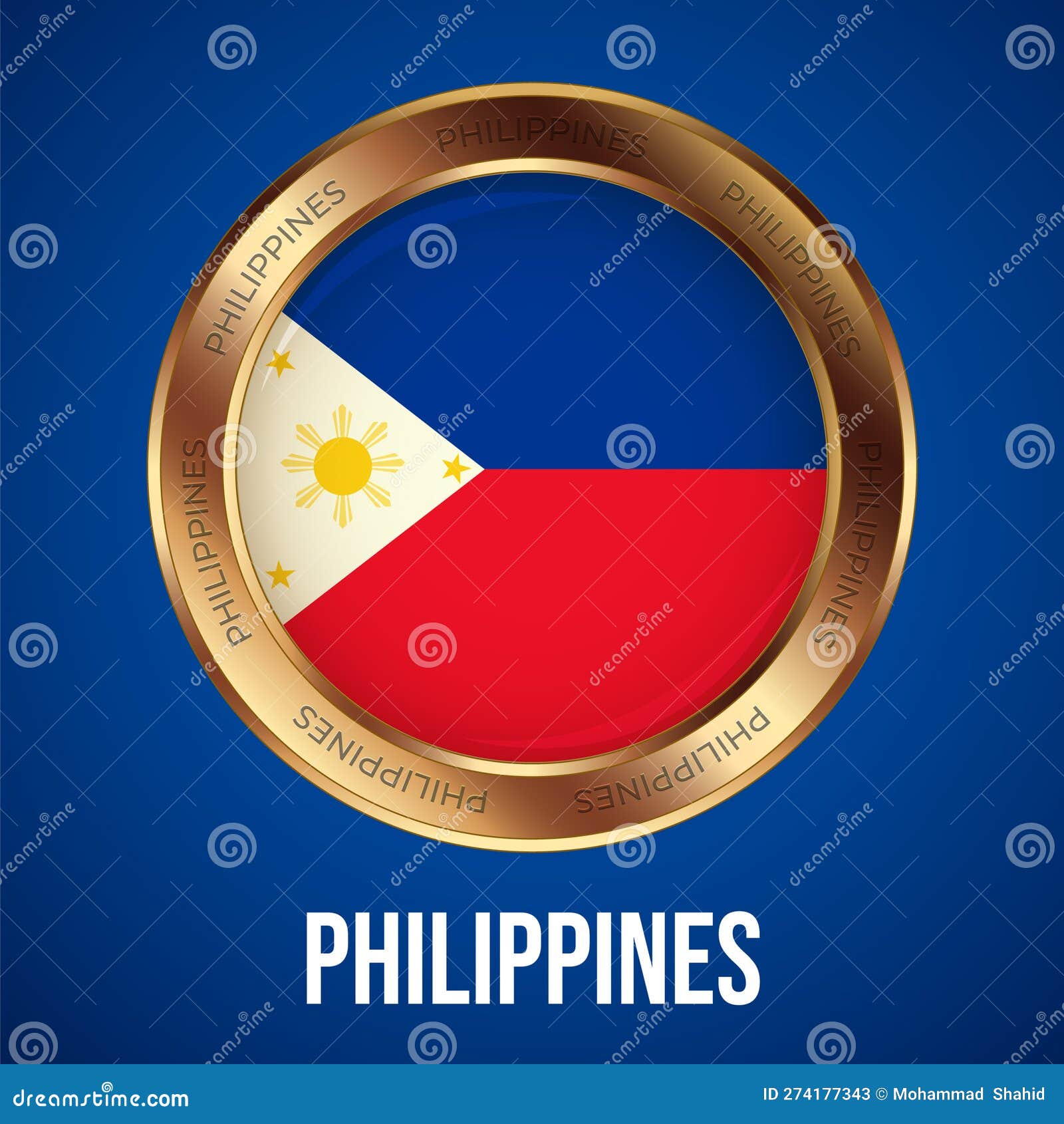 Vector Philippines Flag Icon or Symbols Stock Vector - Illustration of ...