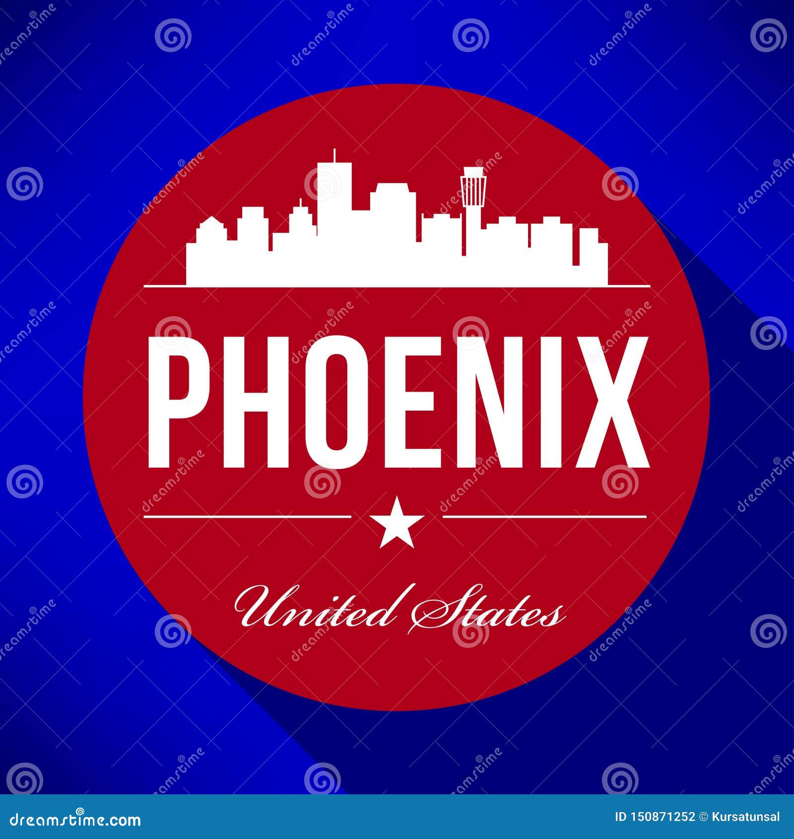 Vector Phoenix City Skyline Design Stock Vector - Illustration of ...