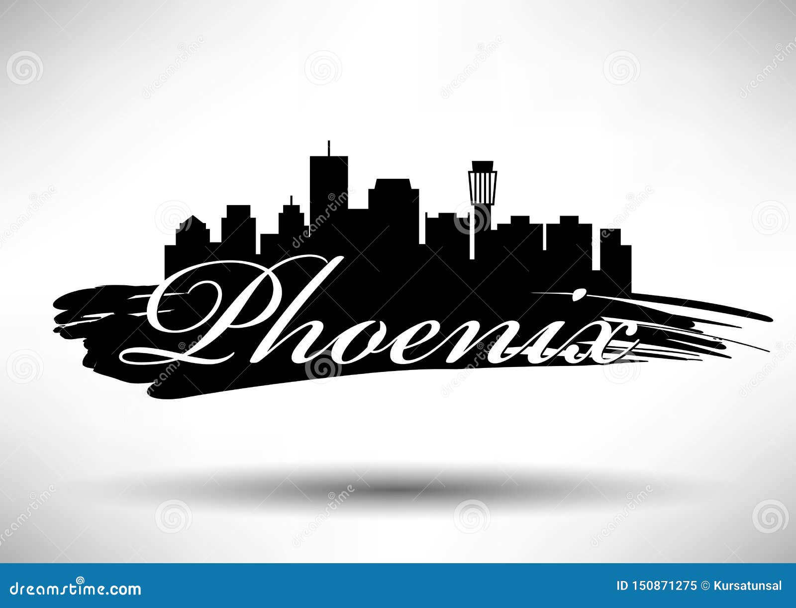 Vector Phoenix City Skyline Design Stock Vector - Illustration of ...