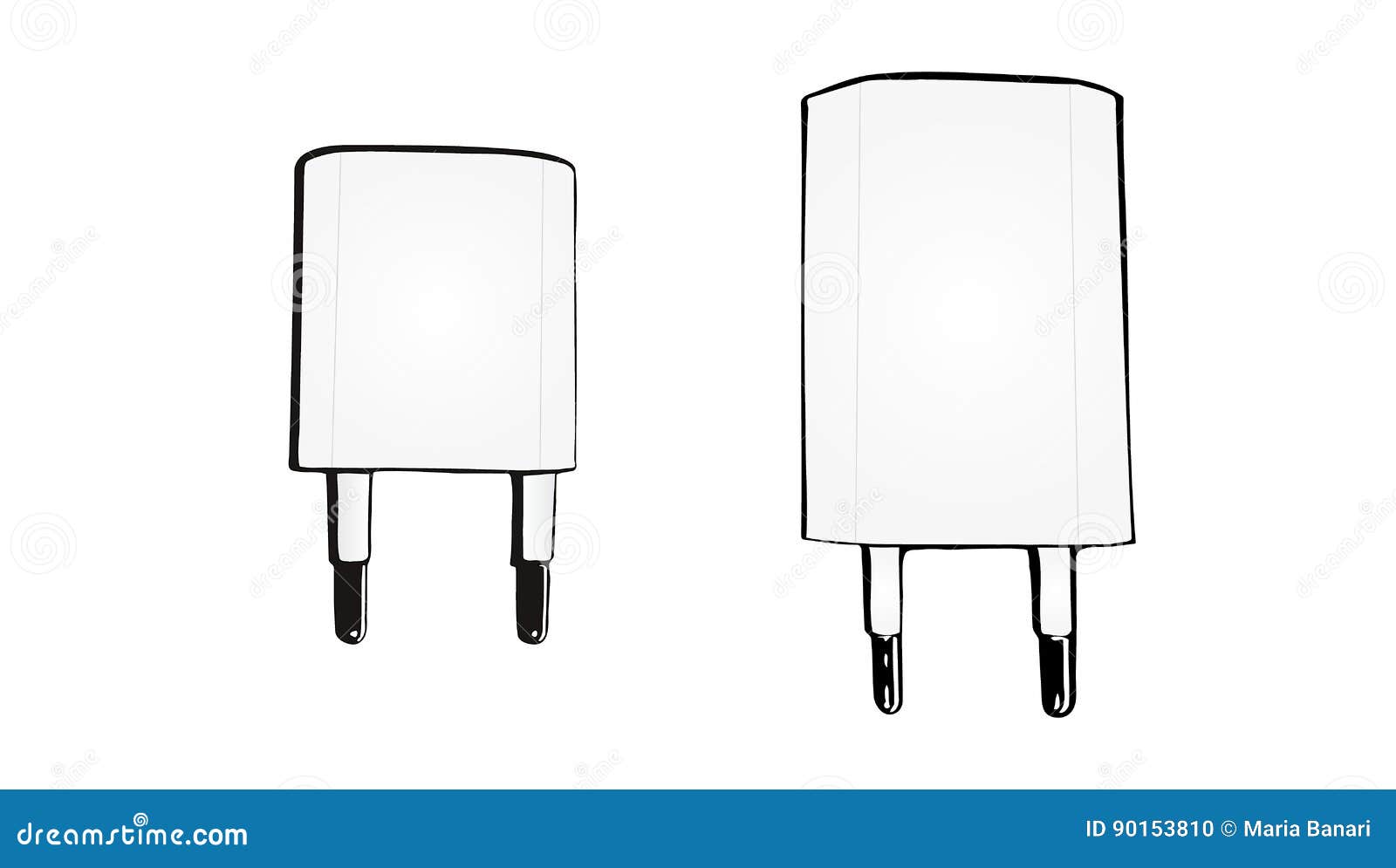Vector Phone Charger. stock vector. Illustration of hand - 90153810