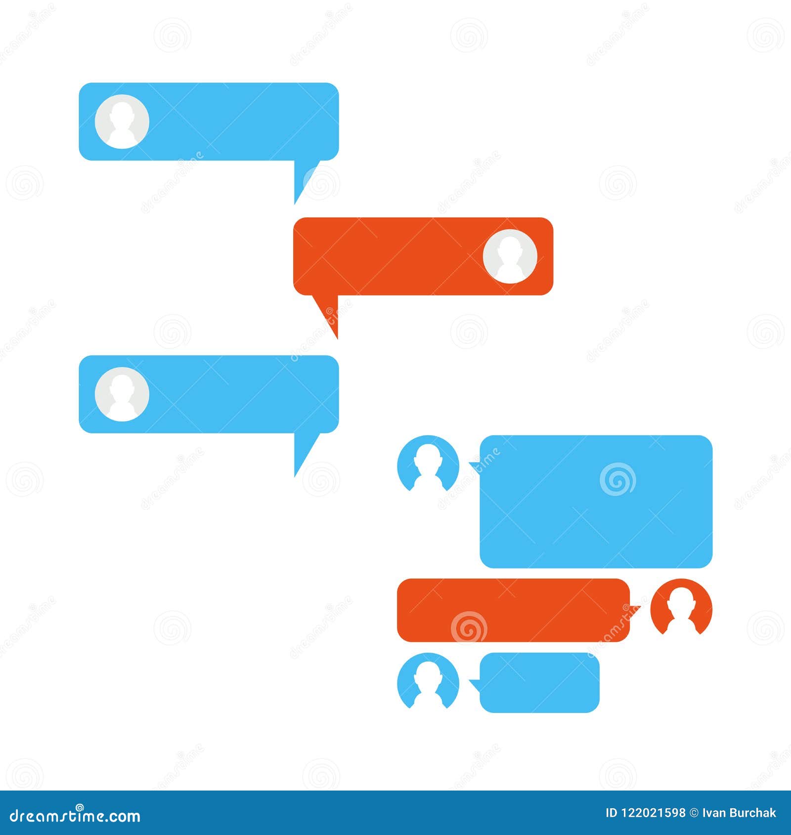 Vector Phone Chat Interface. Messenger, Speech Bubbles. Chatting Vector ...