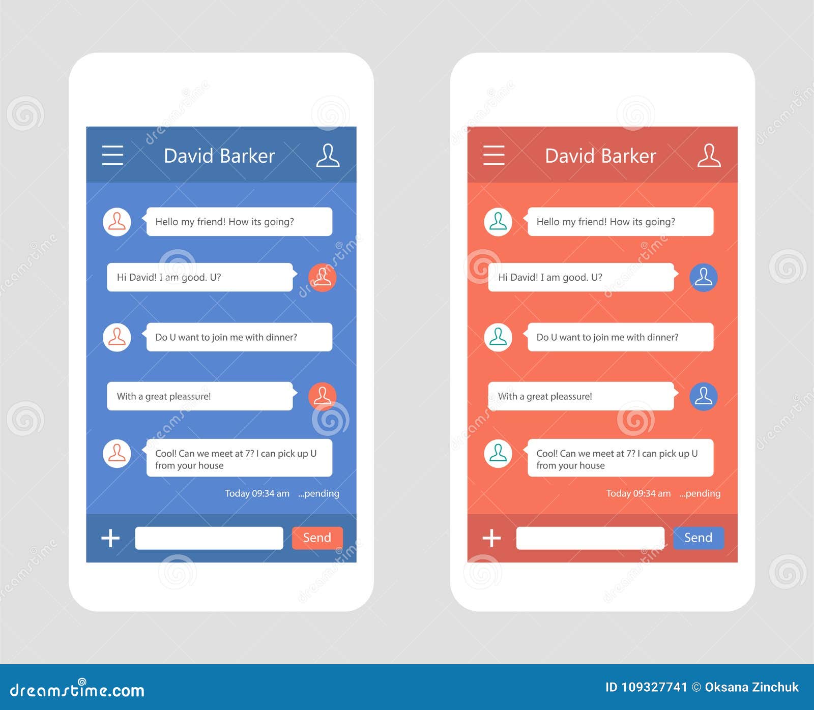 Vector Phone Chat Interface Stock Vector - Illustration of iphone, icon ...