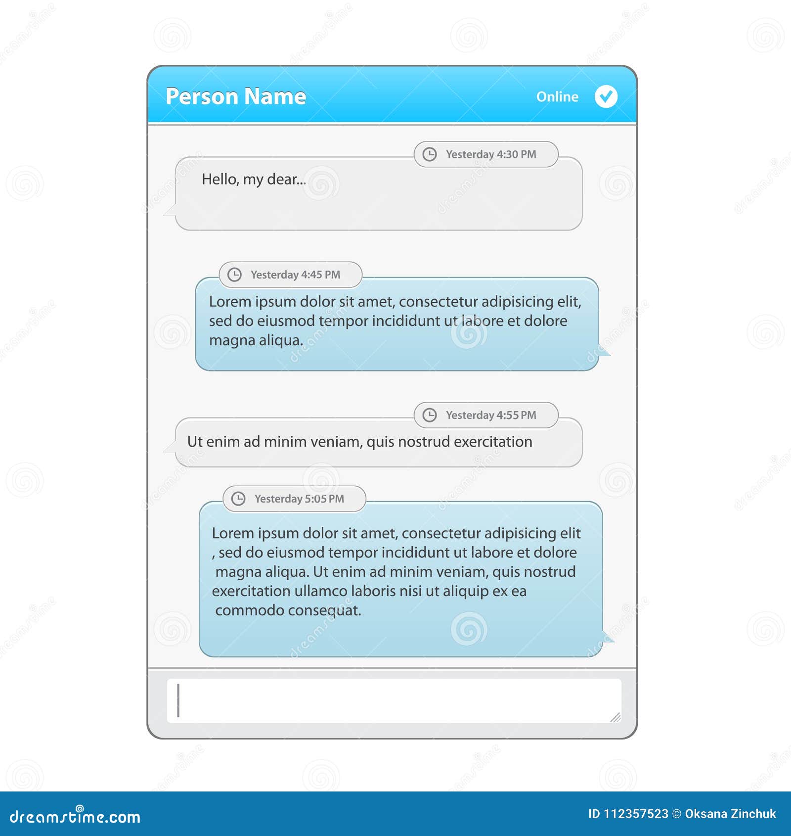 Social Network Messenger Concept Frame Vector Illustration Stock Vector ...