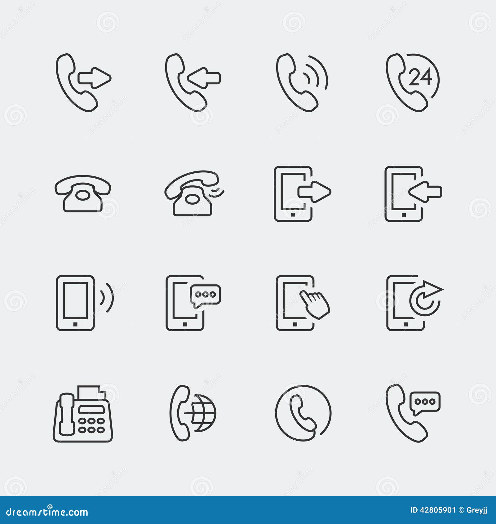 Vector Phone and Communication Mini Icons Stock Vector - Illustration ...
