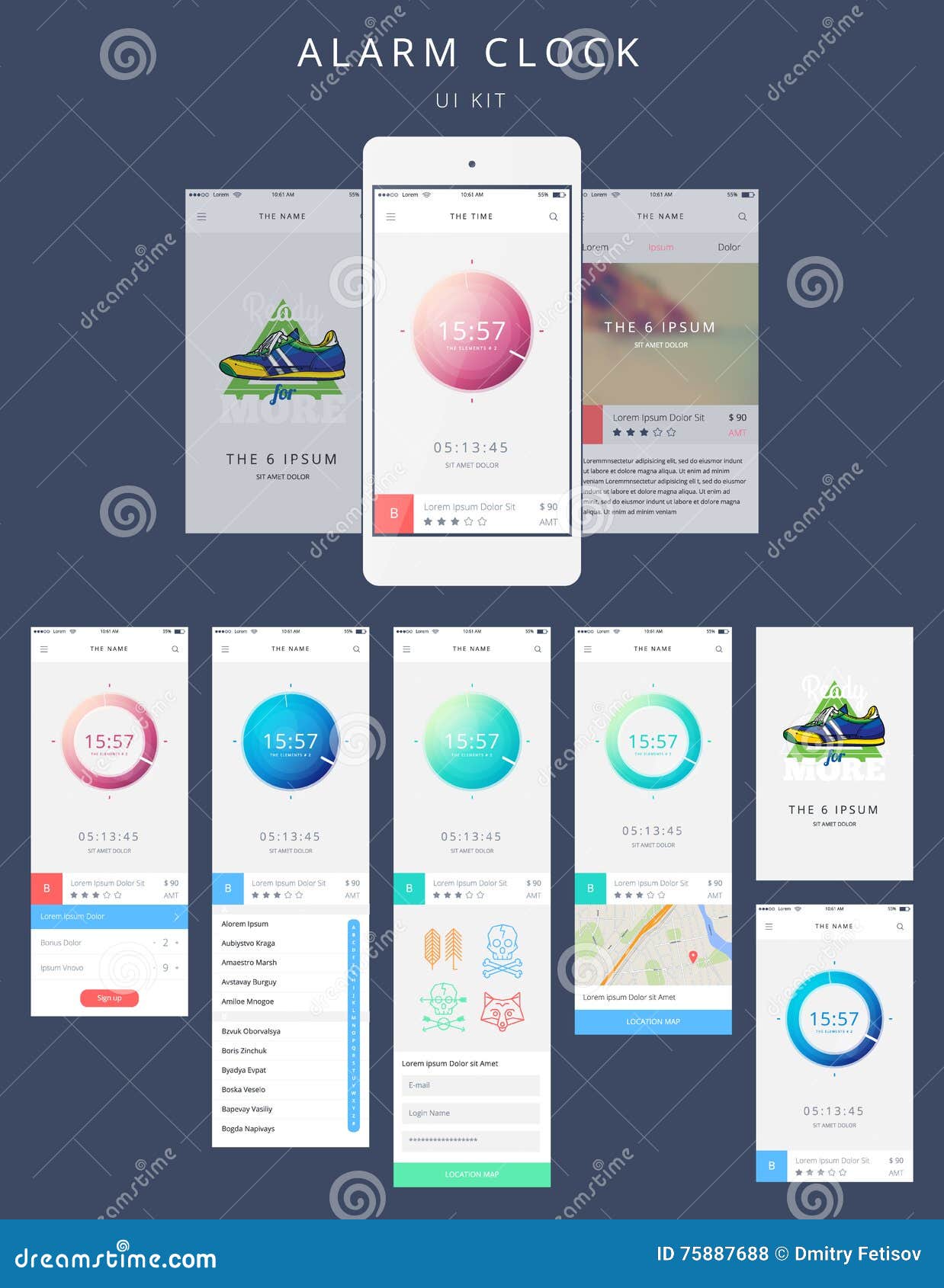 Vector Phone GUI Template. stock vector. Illustration of infographic ...