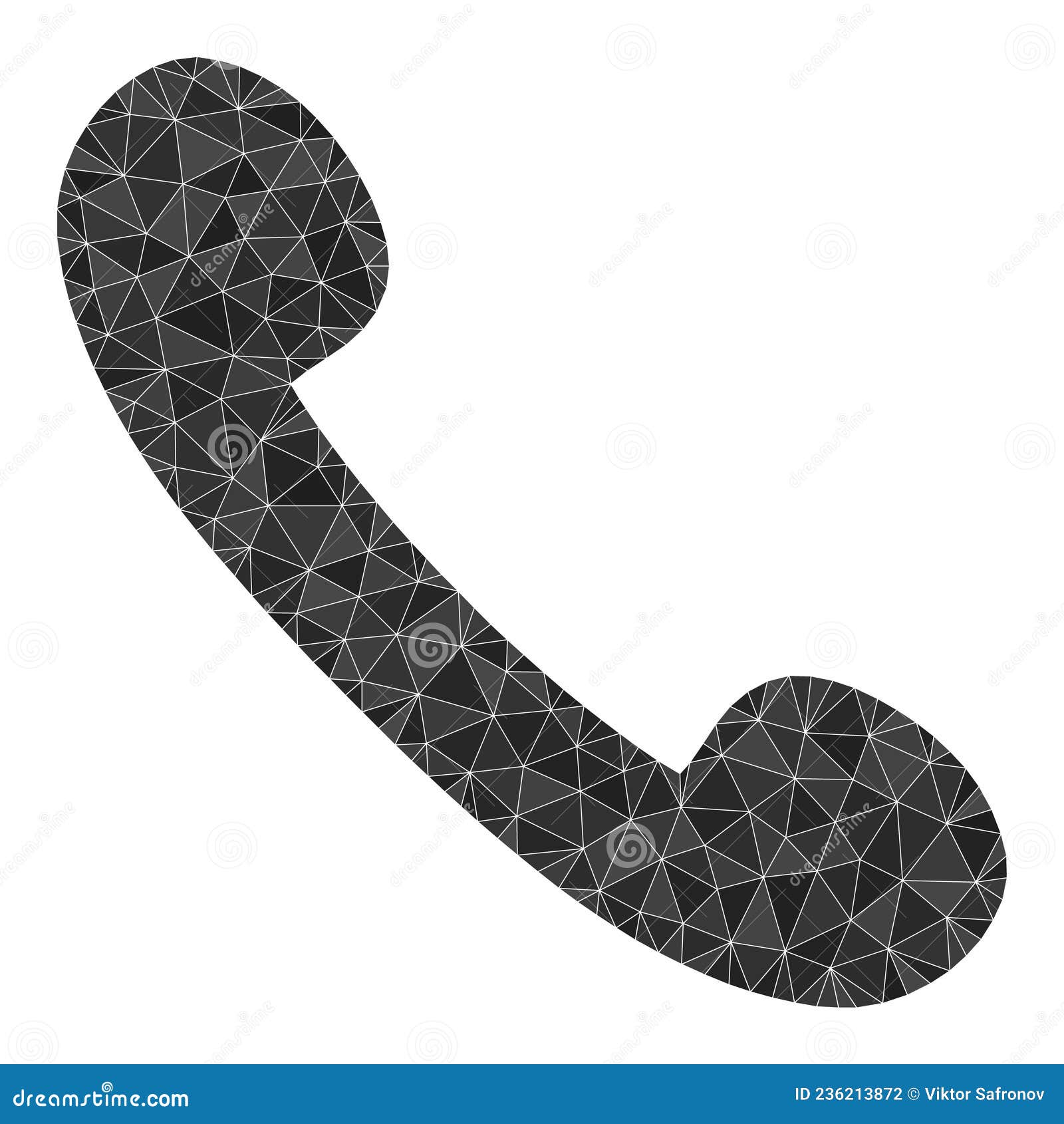 Vector Phone Receiver Triangle Filled Icon Stock Vector - Illustration ...