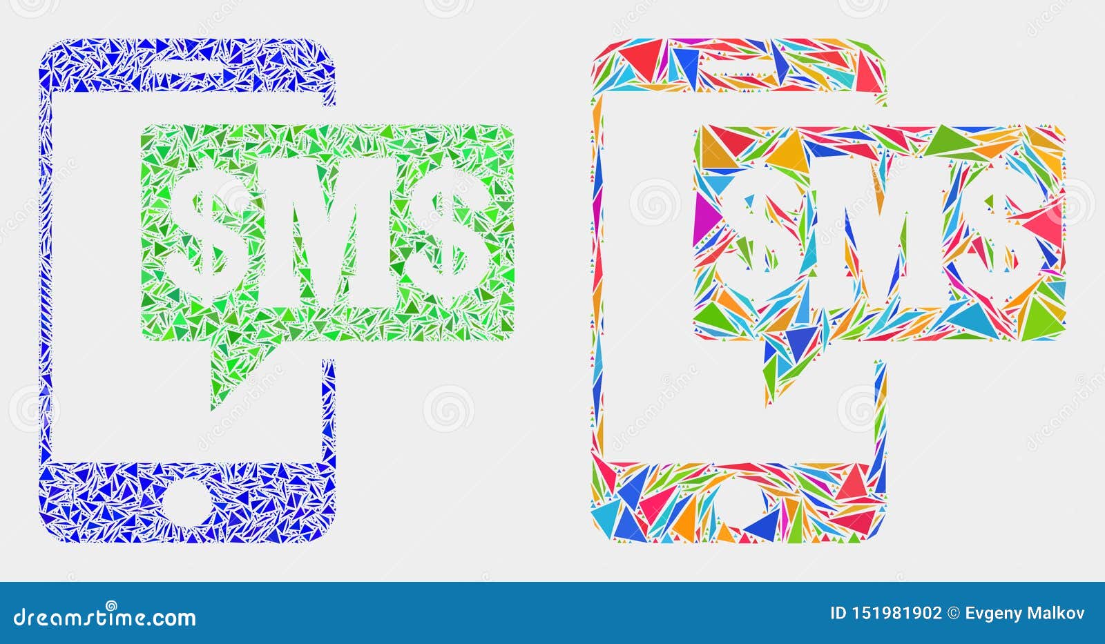 Vector Phone Sms Cloud Mosaic Icon of Triangles Stock Vector ...
