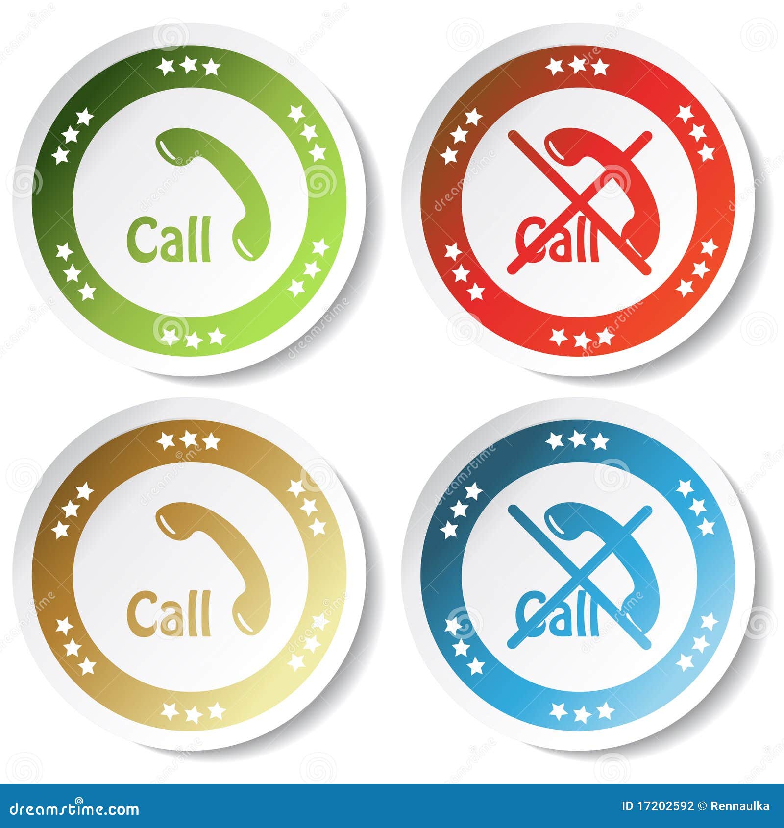 Vector phone stickers stock vector. Illustration of green - 17202592