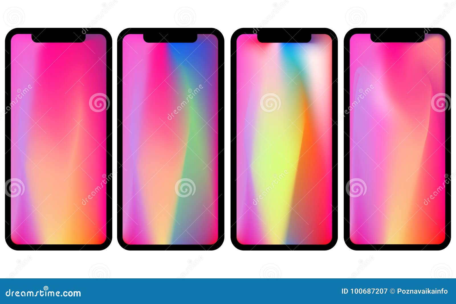 Vector Phone X Wallpaper Collection. Stock Vector - Illustration of ...