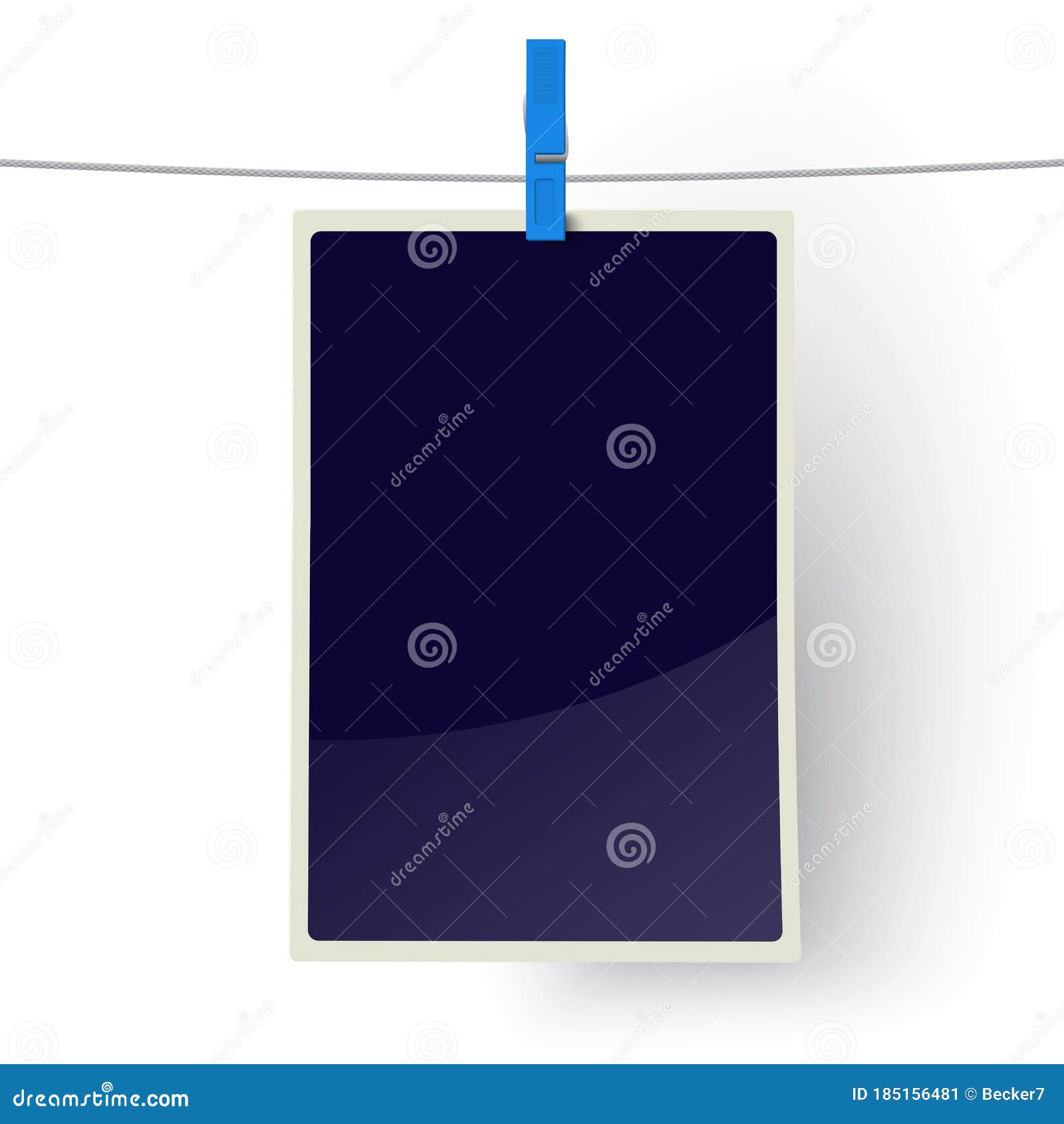Vector Photo Frame Hanging on a Line Stock Vector - Illustration of ...