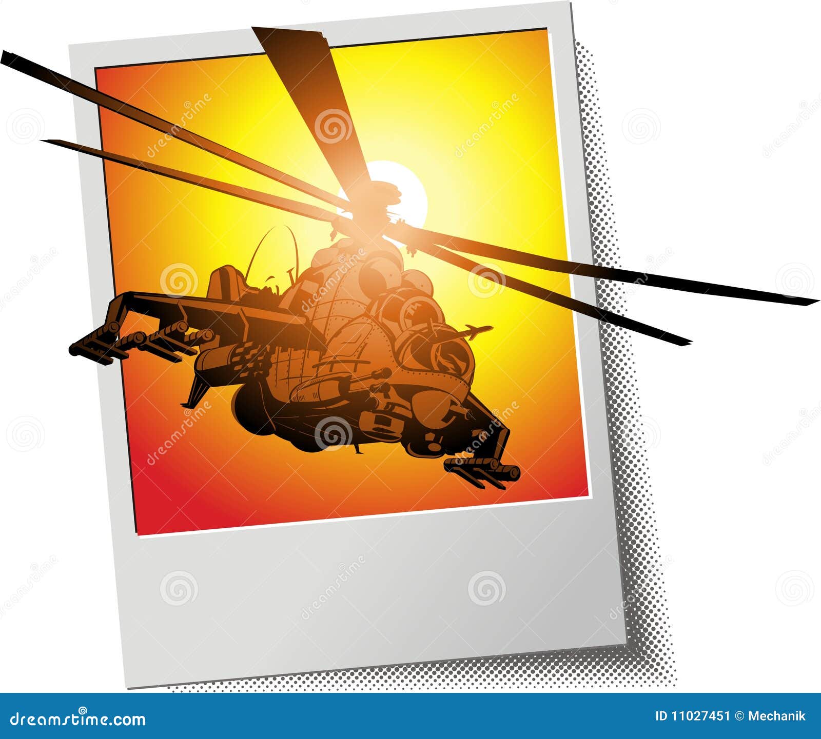 Vector Photo Frame with Helicopter Stock Vector - Illustration of plane ...