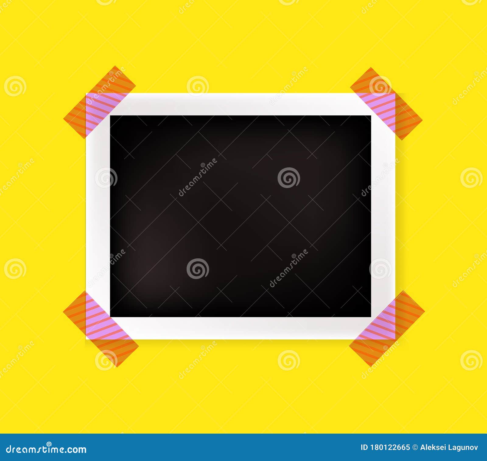 Vector Photo Frame Isolated on Bright Yellow Background, Blank ...