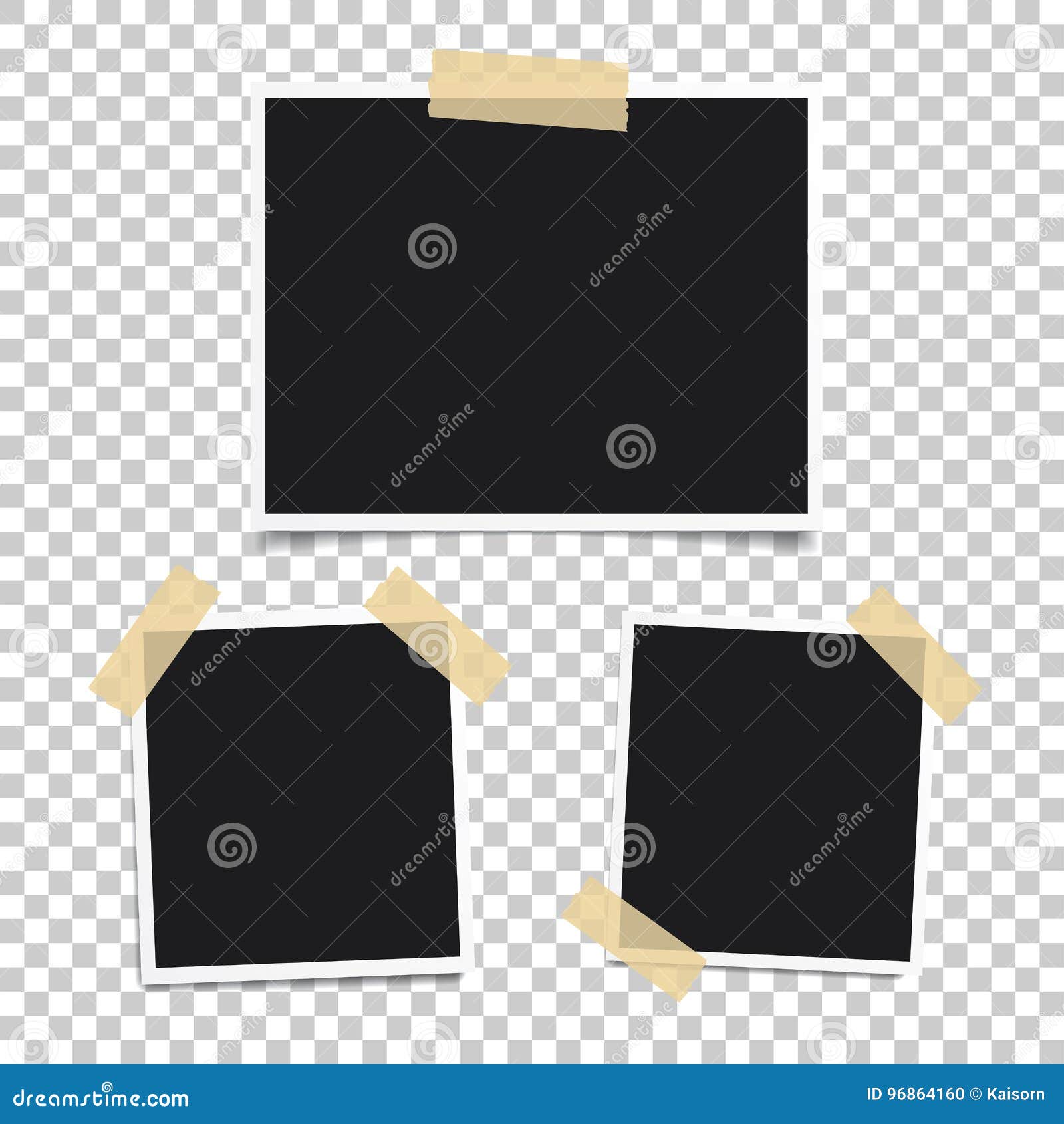Vector Photo Frame.Set of Realistic Paper Instant Photograph.Template ...