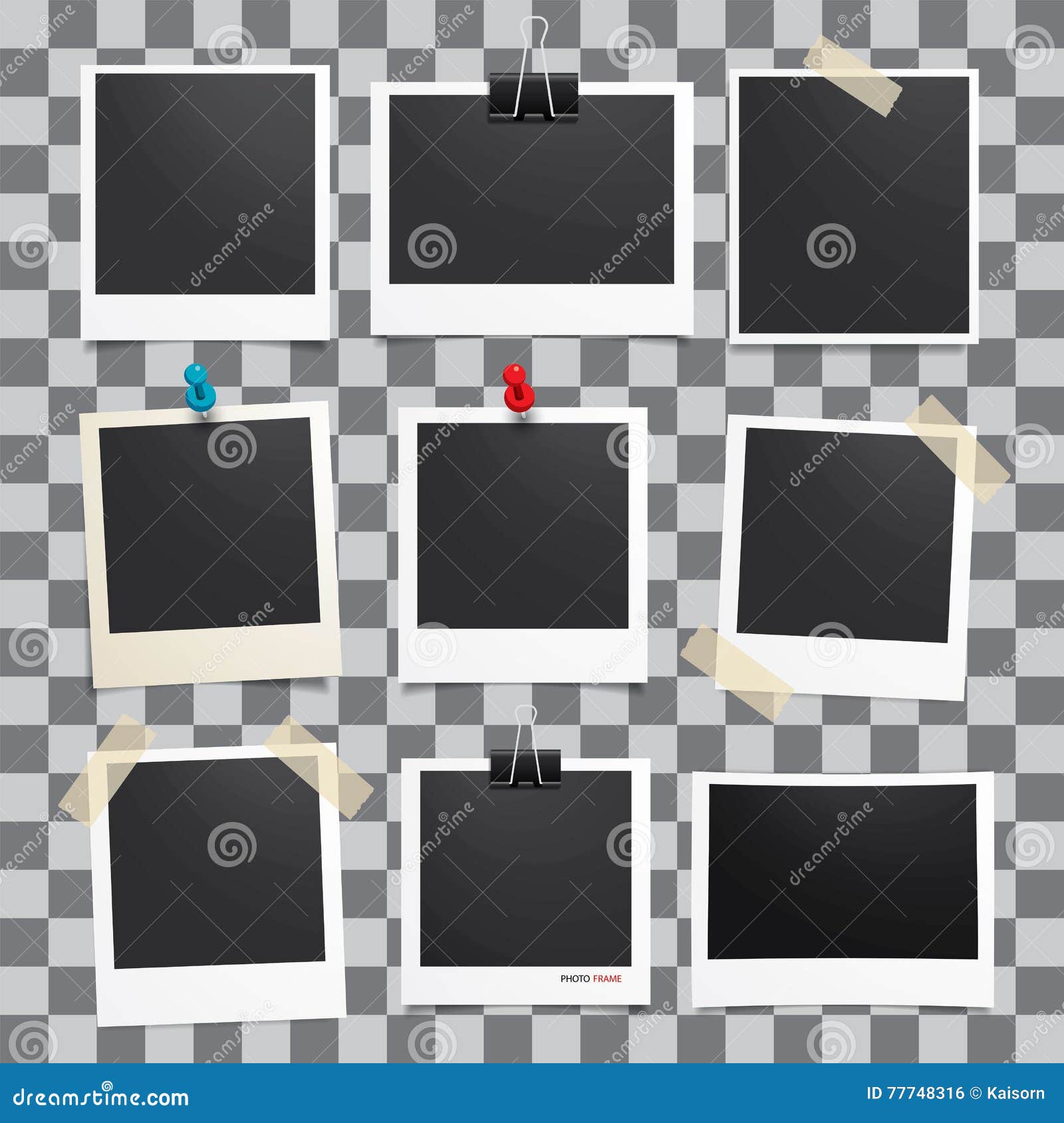 Vector Photo Frame.Set of Realistic Paper Photograph Stock Vector ...