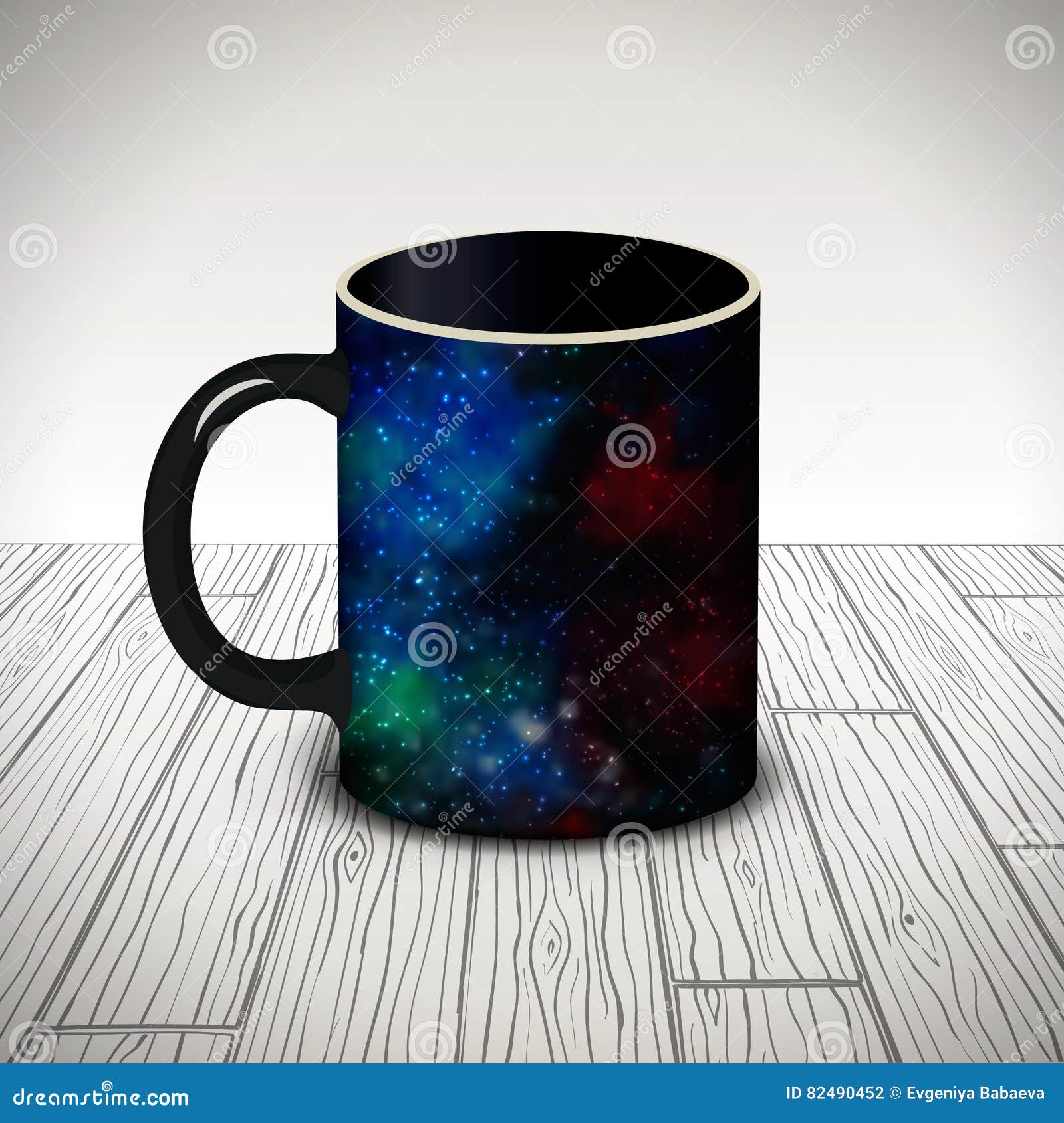 Vector Photorealistic Black Cup with Textures Made of Galaxy Background ... Vector Photorealistic Black Cup with Textures Made of Galaxy Background ...
