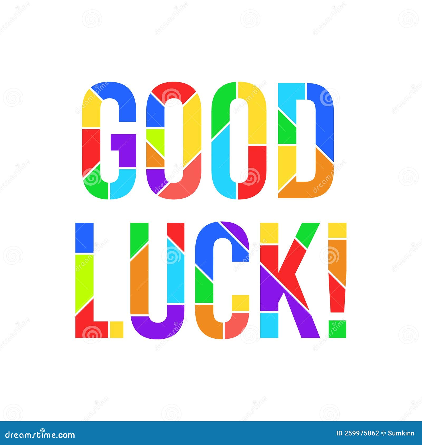 Vector phrase good luck stock vector. Illustration of quote - 259975862
