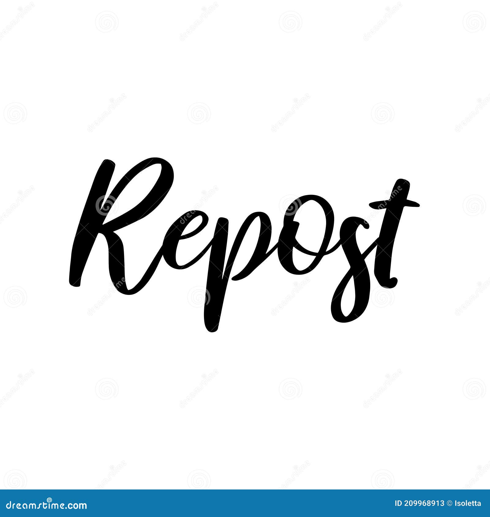 Repost. Vector Phrase for Social Media, Blogging, Web. Calligraphic ...