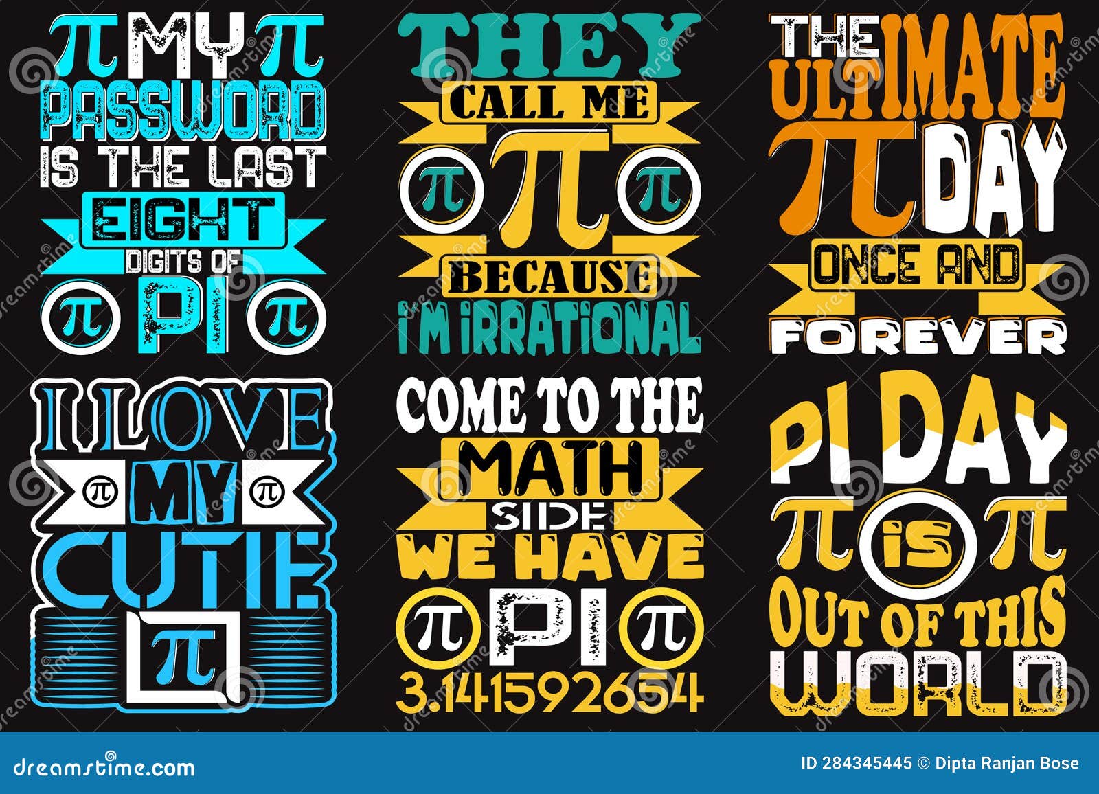 Vector Pi 3.1415 Numbers T Shirt Design Bundle Stock Vector ...