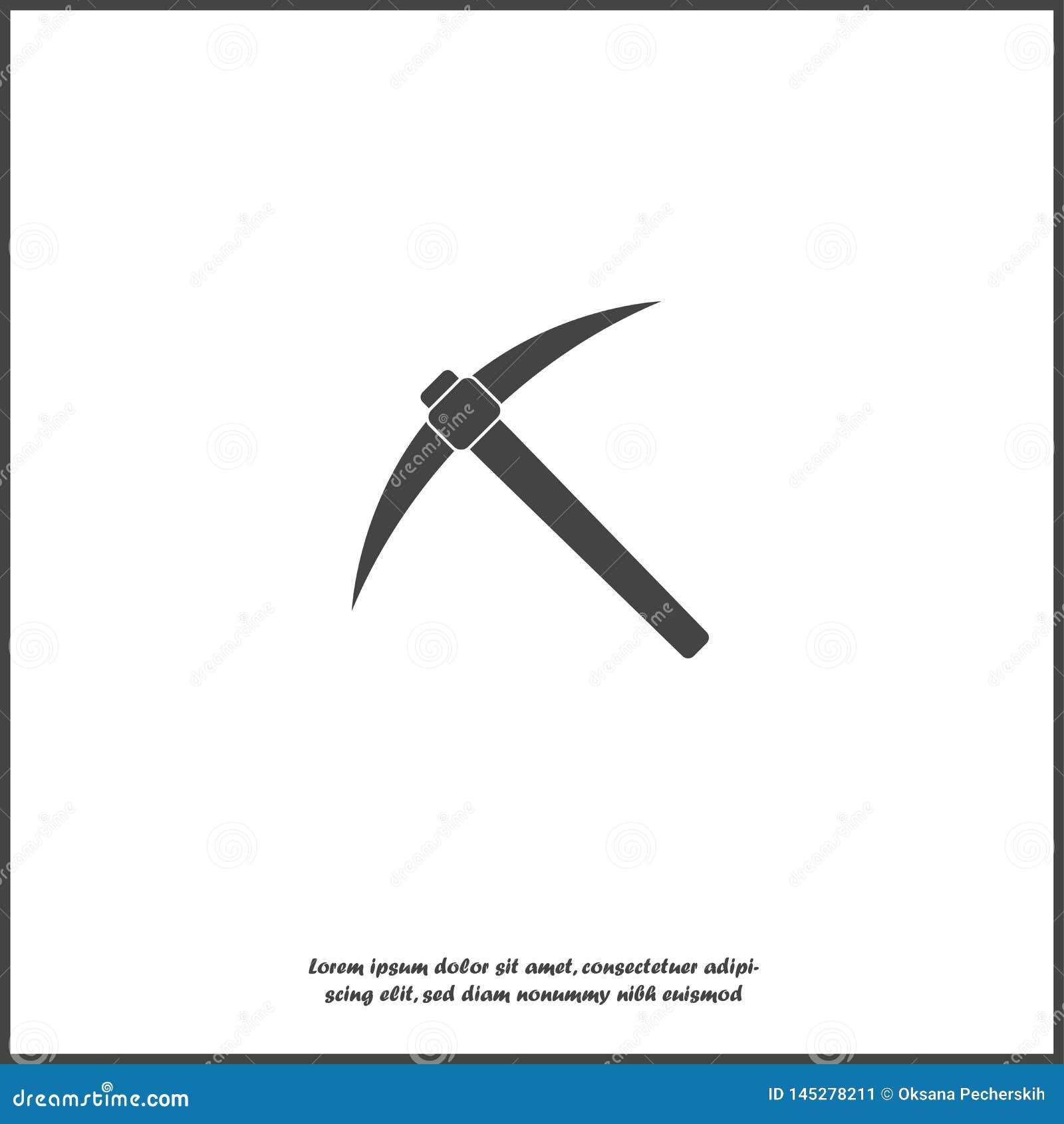 Vector Pickaxe Icon on White Isolated Background. Layers Grouped for ...
