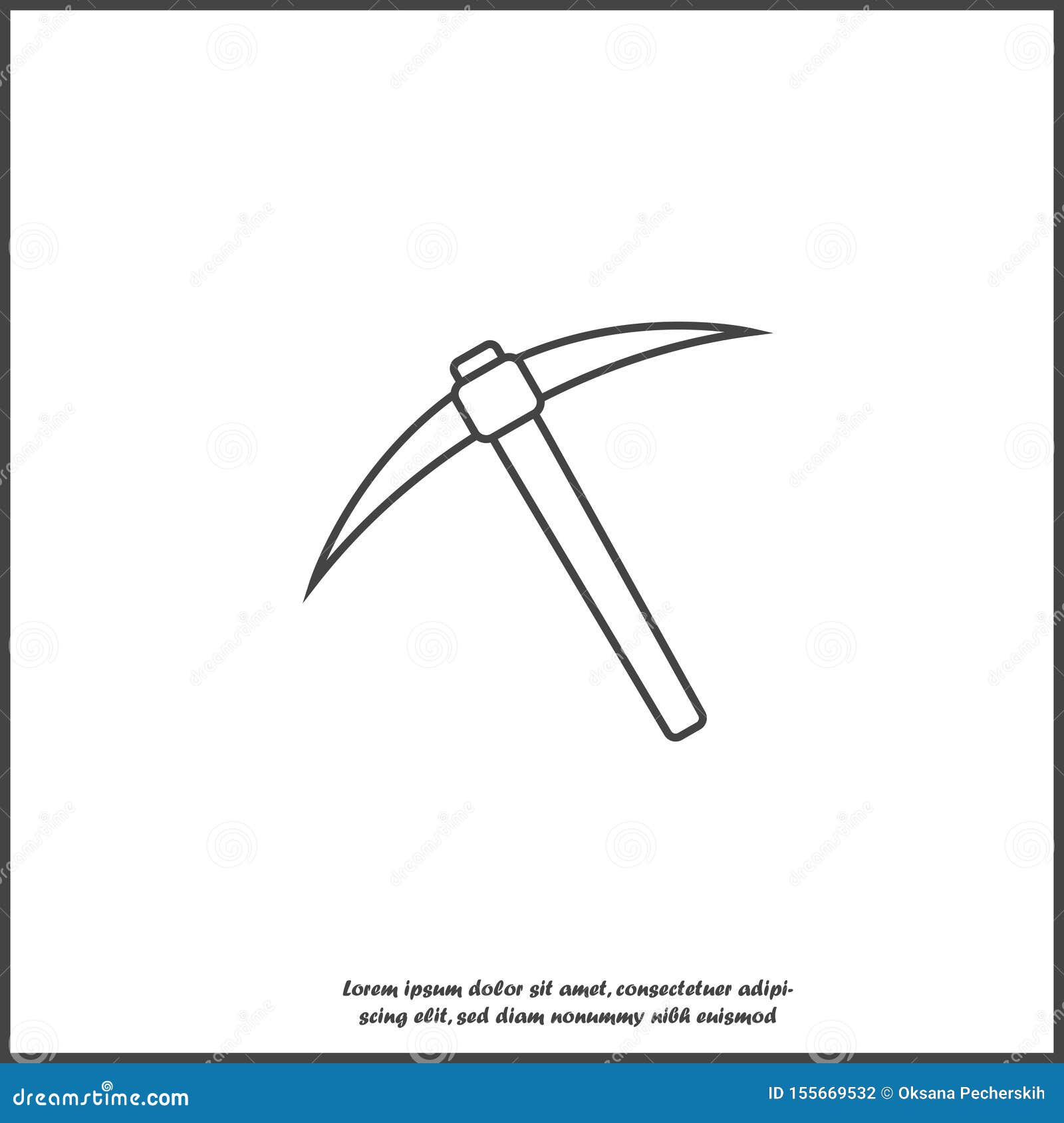 Vector Pickaxe Icon on White Isolated Background. Layers Grouped for ...