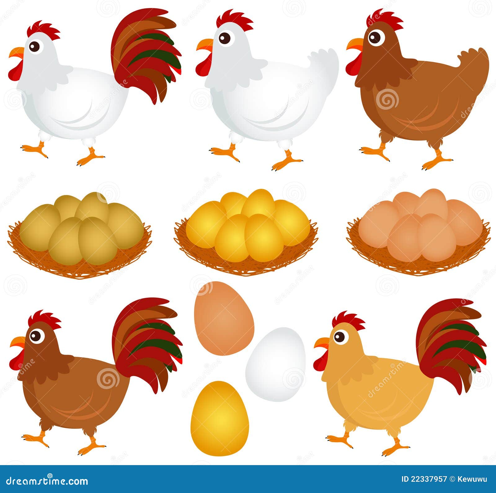 Vector Pictogrammen: Kip, Kip, Haan Vector Illustratie - Illustration ...
