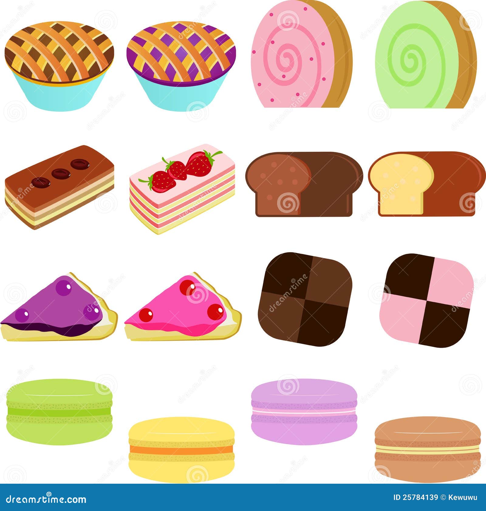 Vector Pictogrammen: Leuke Zoete Cake Vector Illustratie - Illustration ...