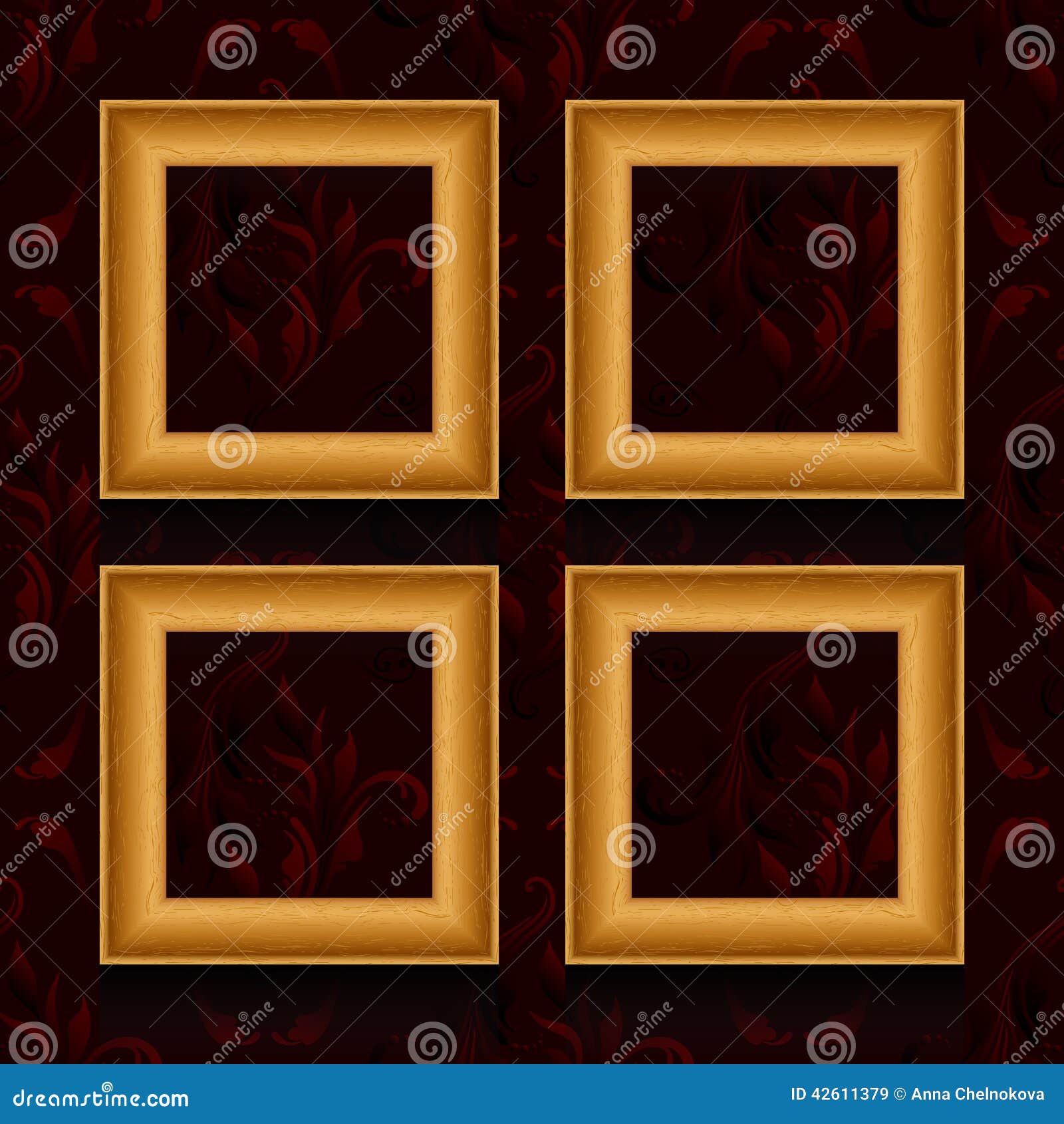 Vector Picture Frames on Wall. Stock Vector - Illustration of ...