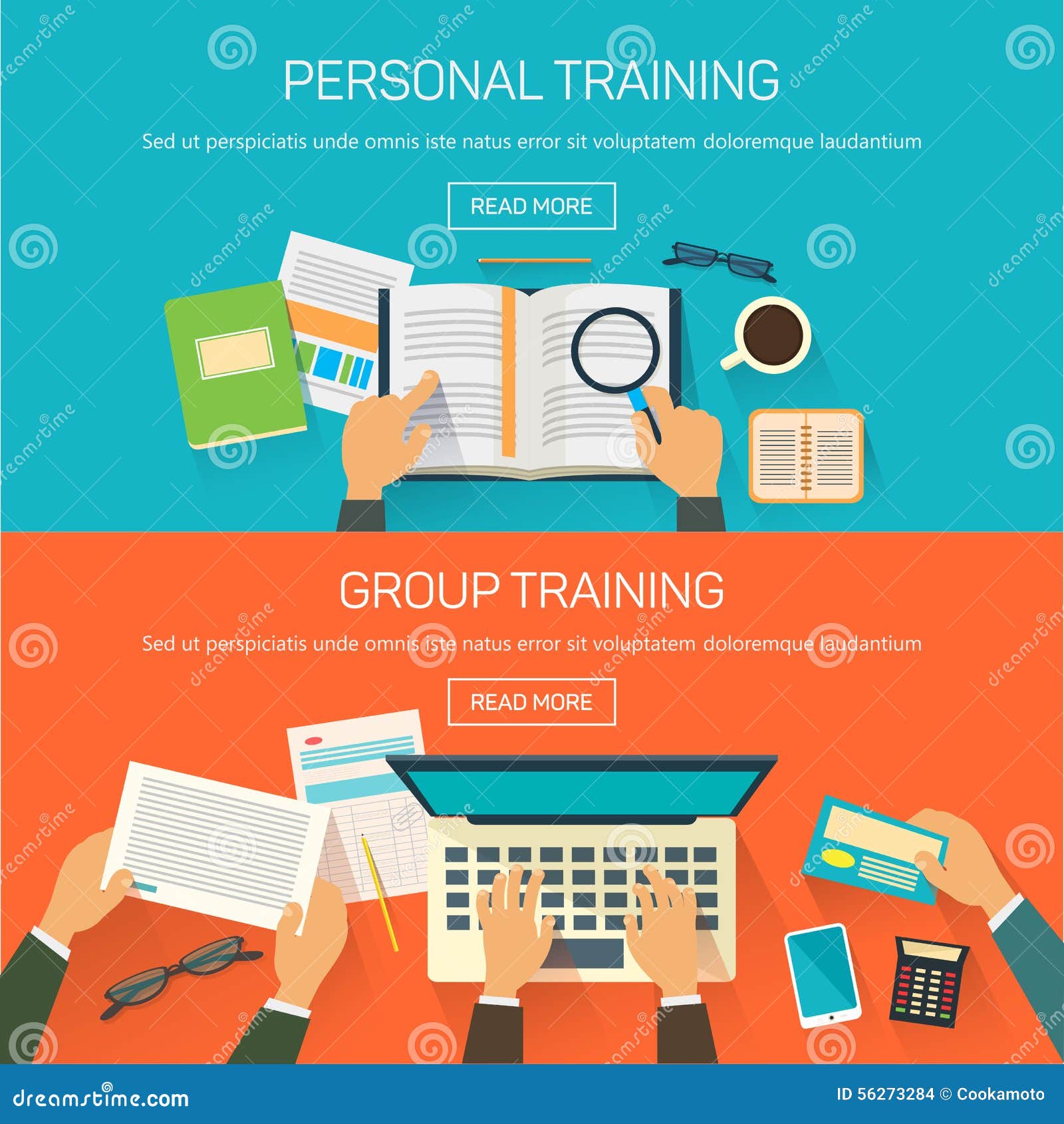 Vector Picture of Group Training and Working in a Stock Vector ...