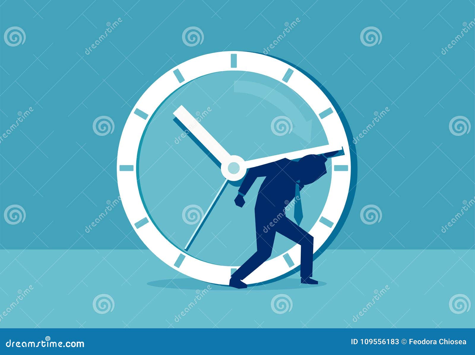 Man under pressure of time stock illustration. Illustration of modern ...