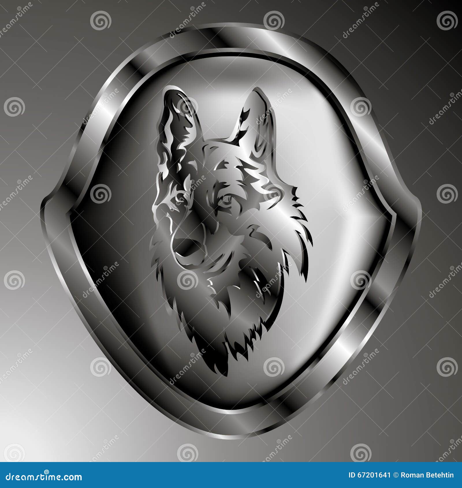 Shield Wolf Color Line Art Logo Design Vector Illustration ...