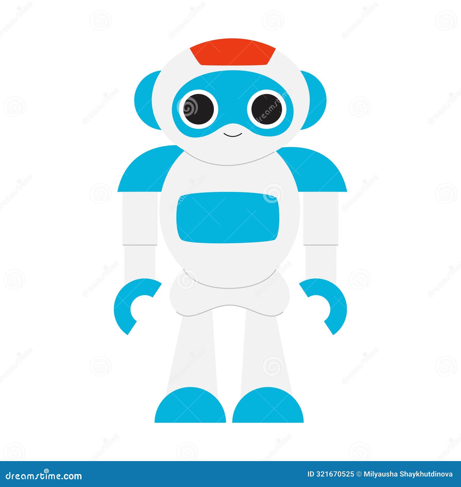Vector Picture of Toy Modern Robot Isolated on White Background. Stock ...