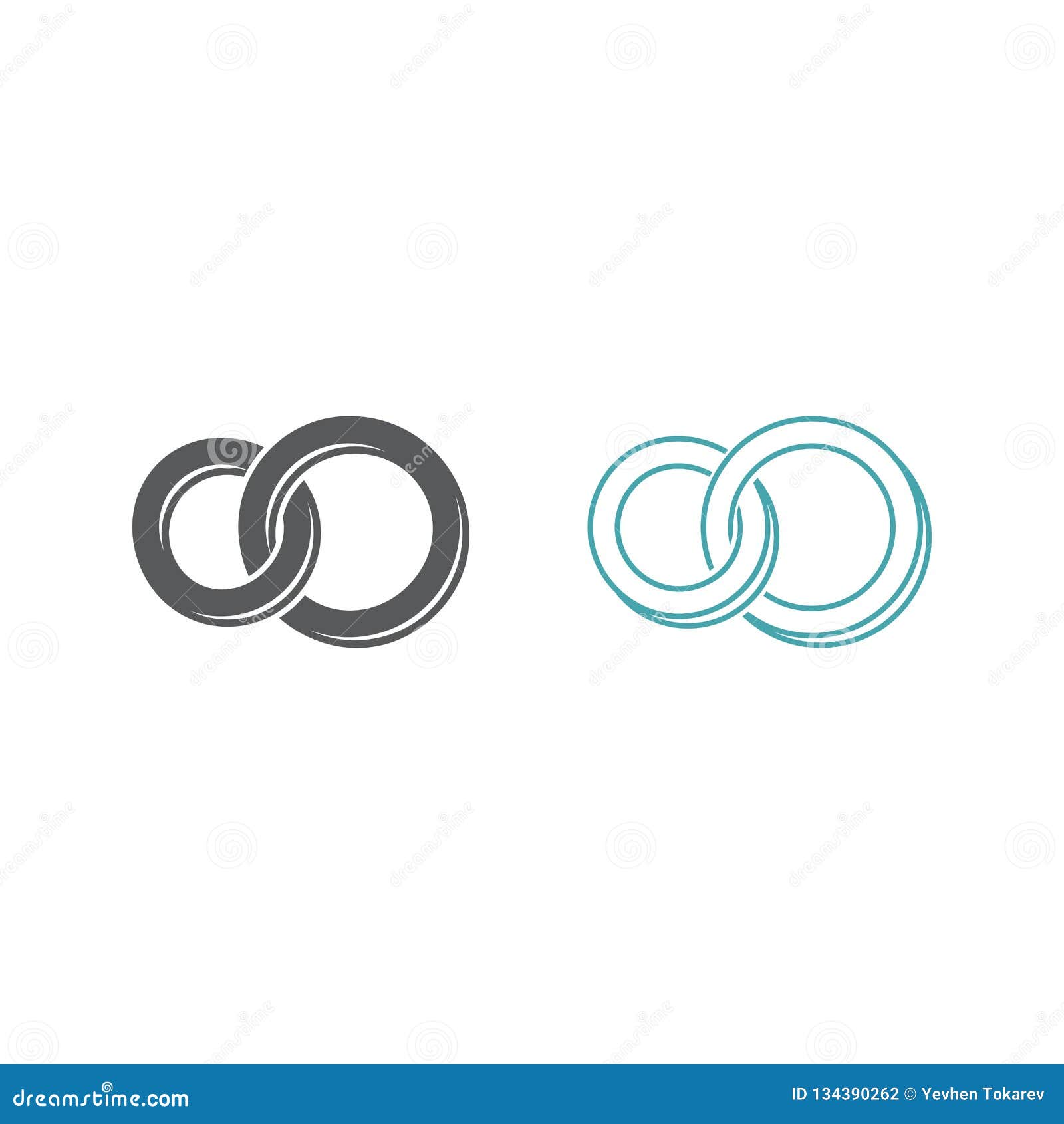 Vector Picture of Two Wedding Rings Stock Illustration - Illustration ...