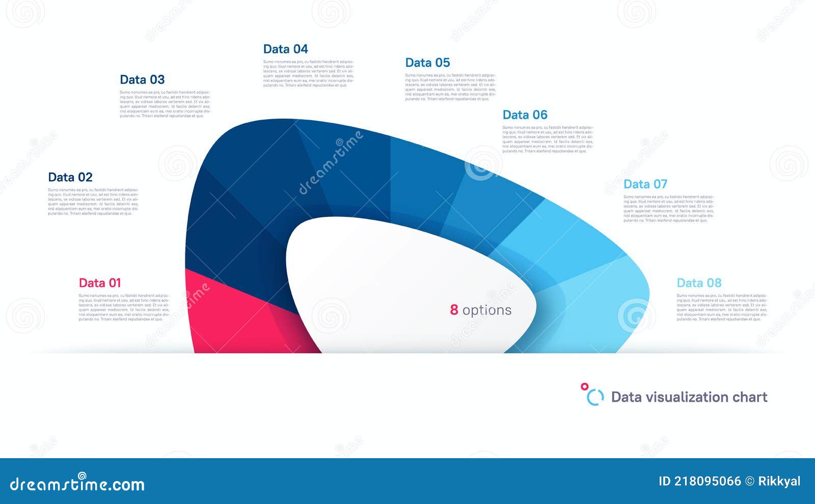 Vector Pie Chart Infographic Template in the Form of Abstract Shape ...