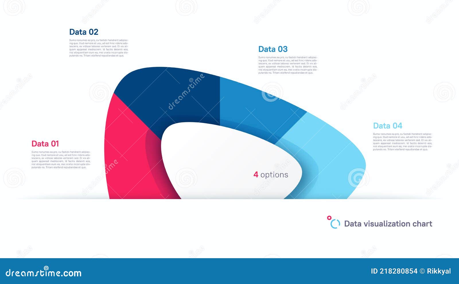 Vector Pie Chart Infographic Template in the Form of Abstract Shape ...