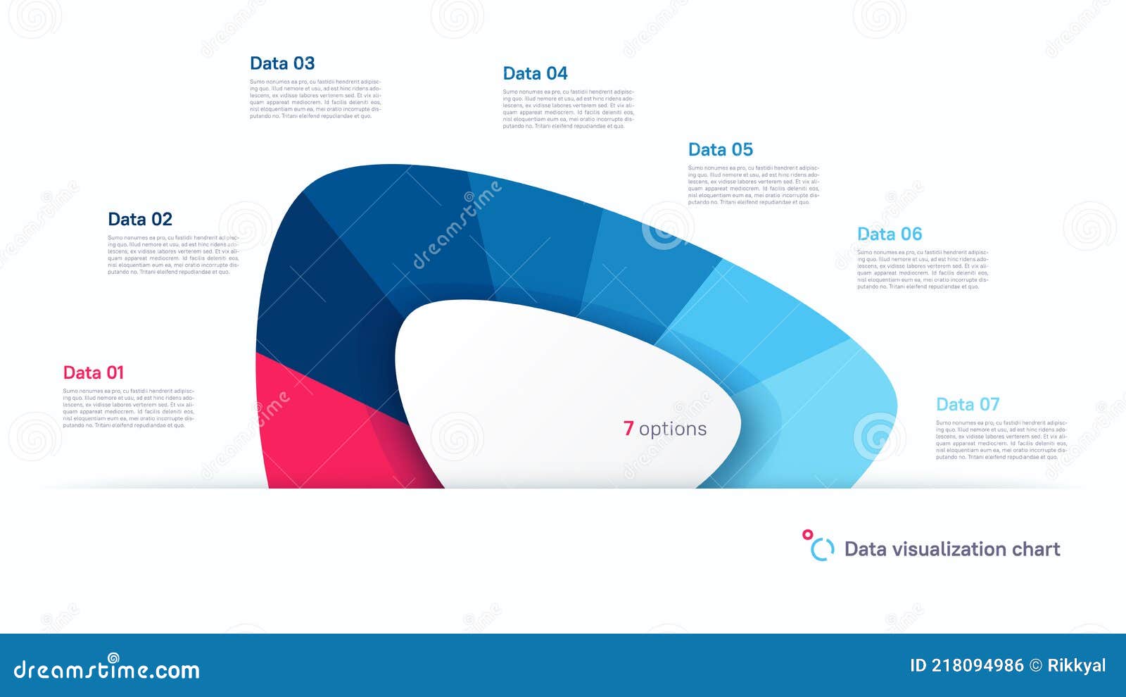 Vector Pie Chart Infographic Template in the Form of Abstract Shape ...
