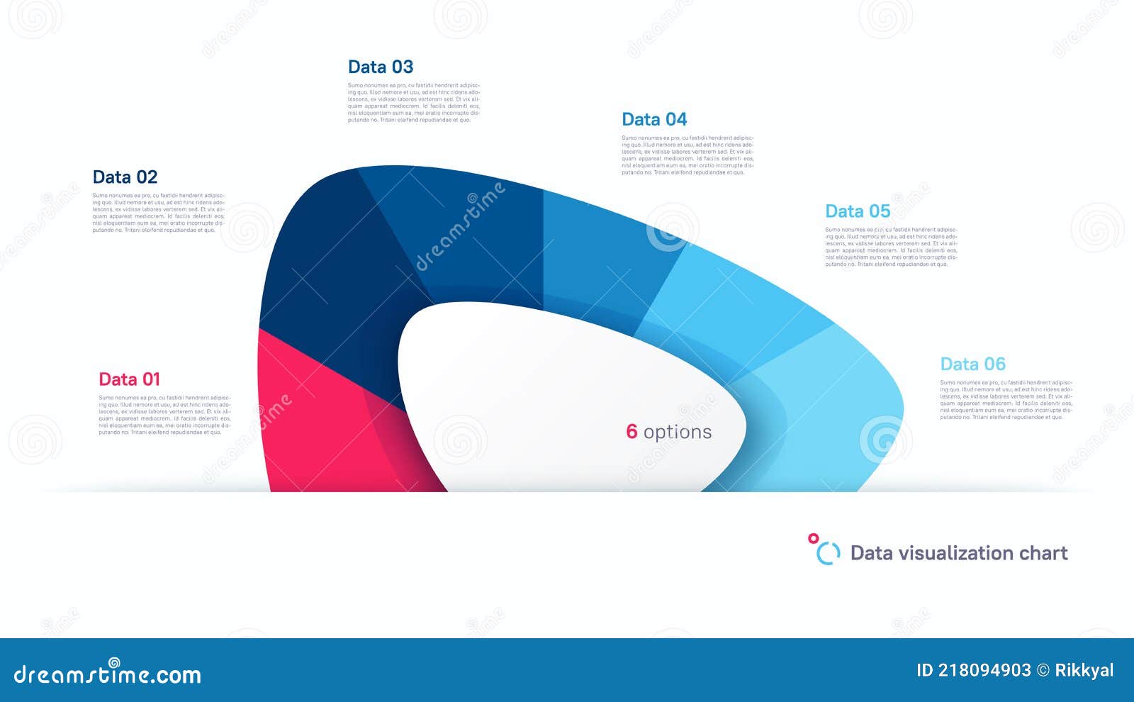 Vector Pie Chart Infographic Template in the Form of Abstract Shape ...